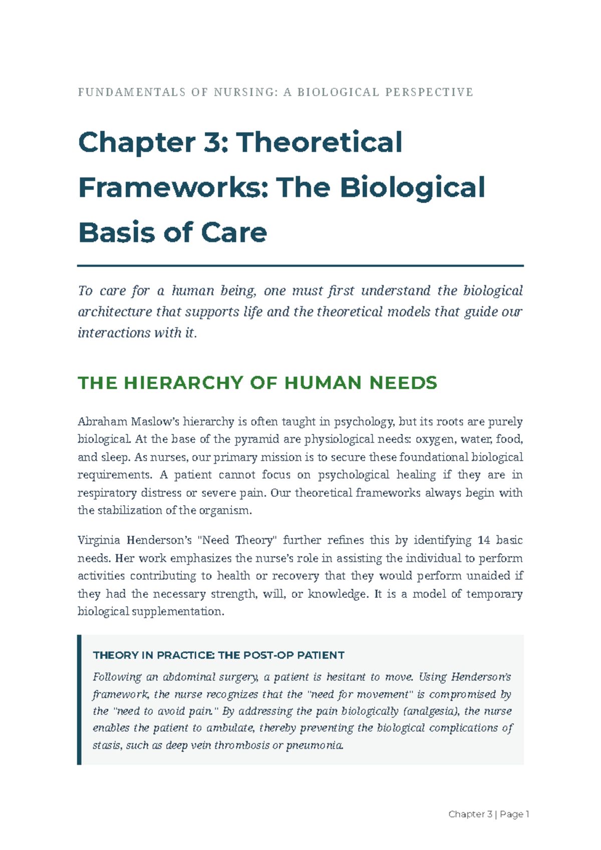 FUNDAMENTALS OF NURSING: BIOLOGICAL PERSPECTIVE CH 3 - Studocu