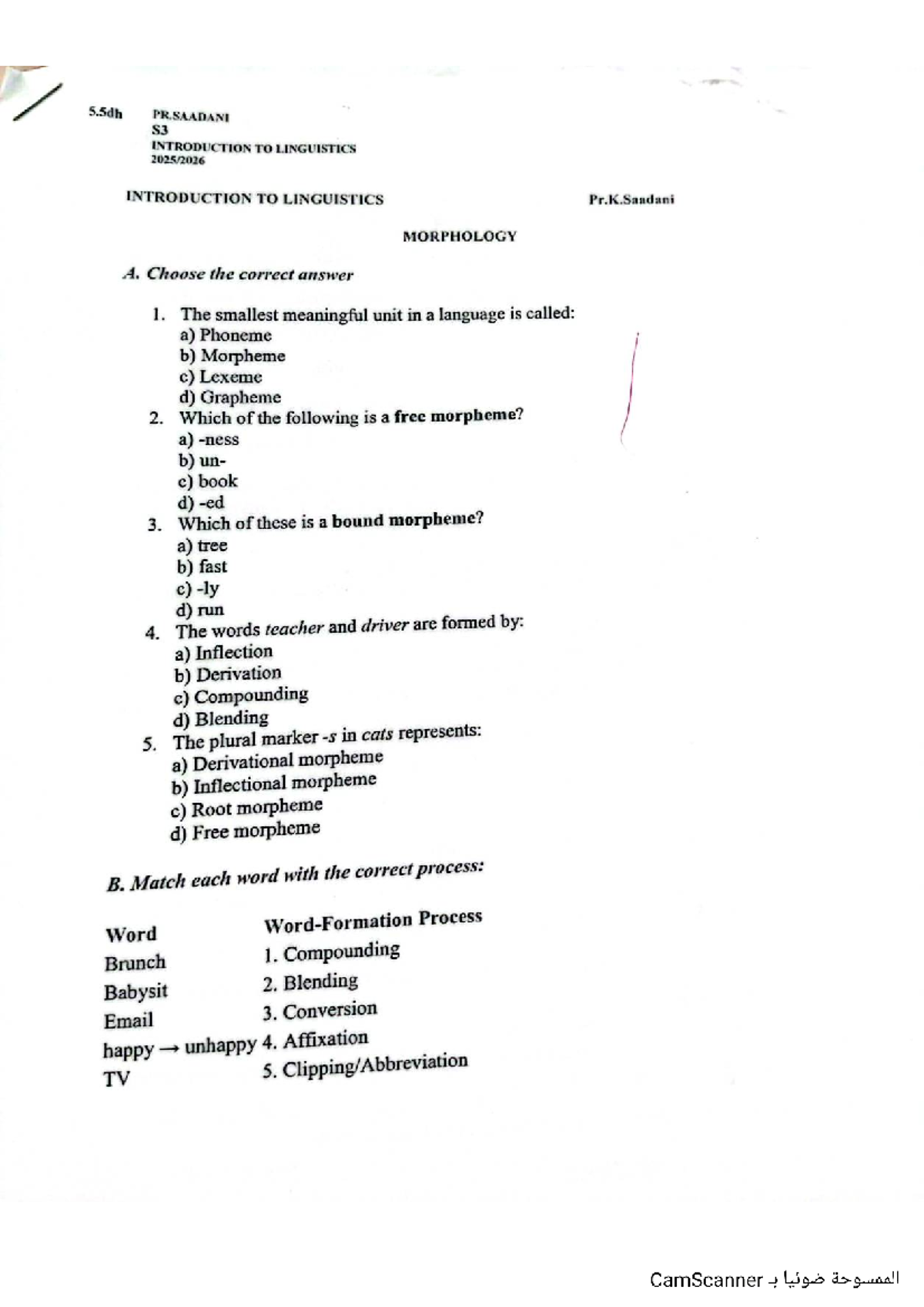 Linguistics 1: Morphology and Phonetics Study Guide - Studocu