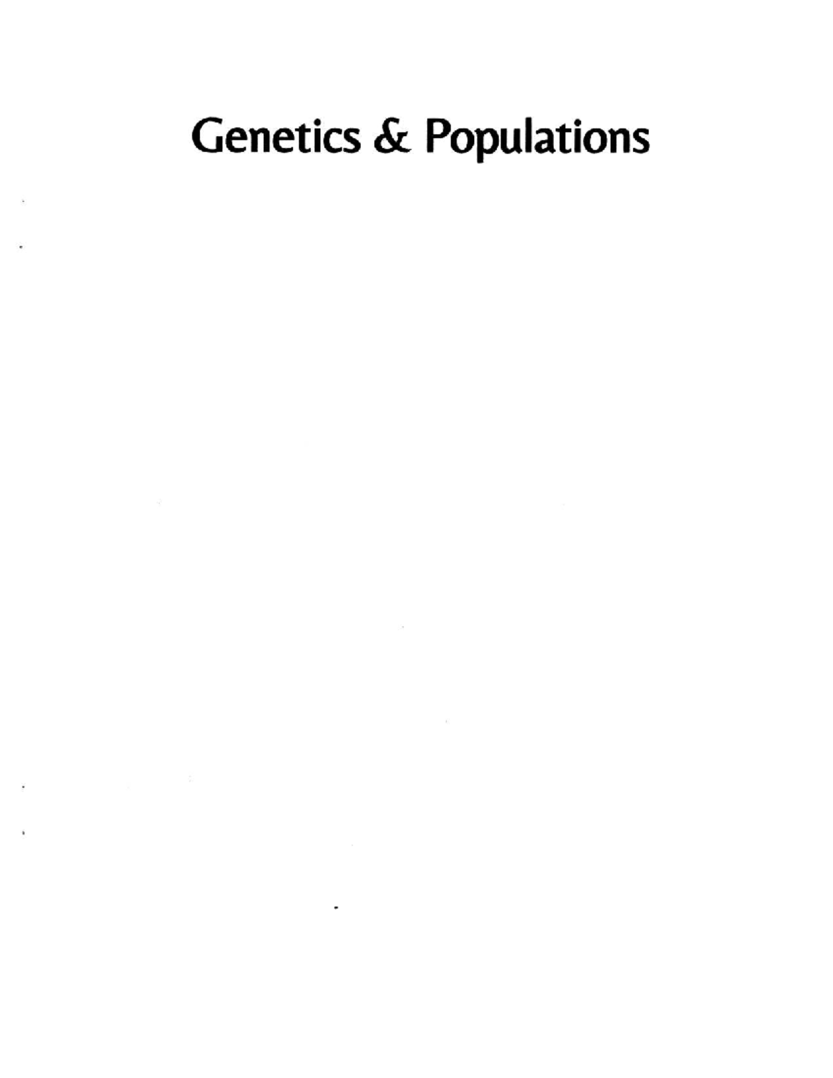 Genetics & Populations - Key Concepts and Terminology Notes - Studocu
