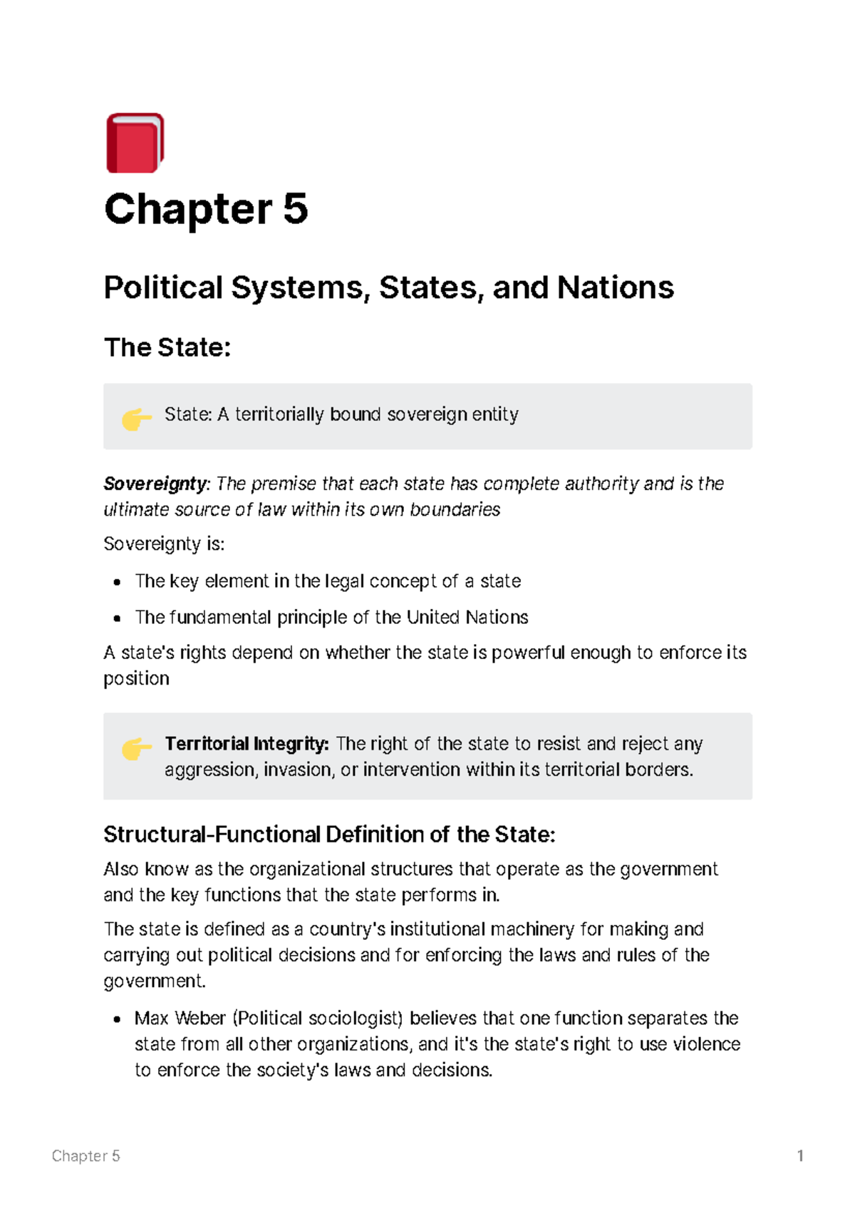Chapter 5 - Political Systems, States, and Nations - 📕 Chapter 5 ...
