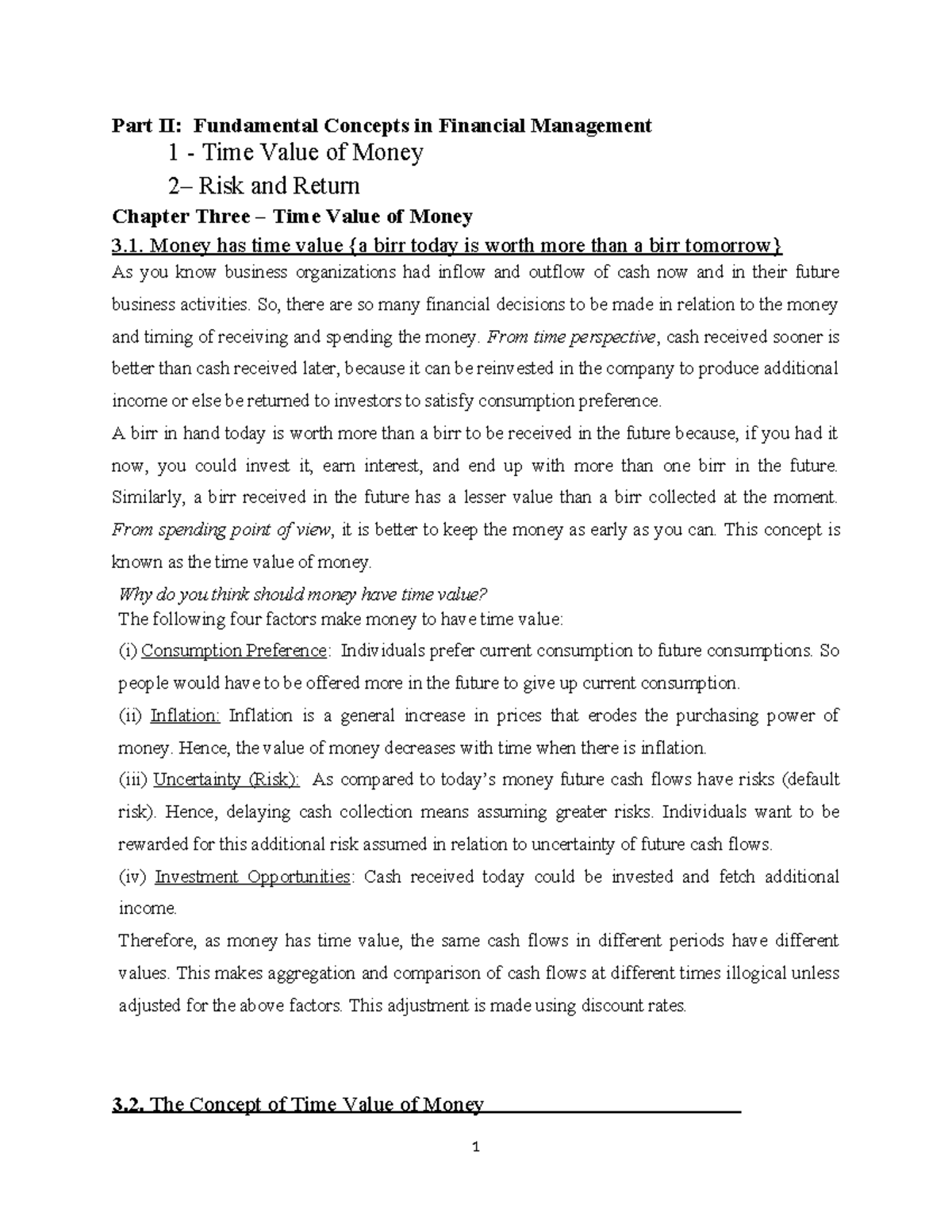 FM I Unit 3: Understanding the Time Value of Money Concepts - Studocu