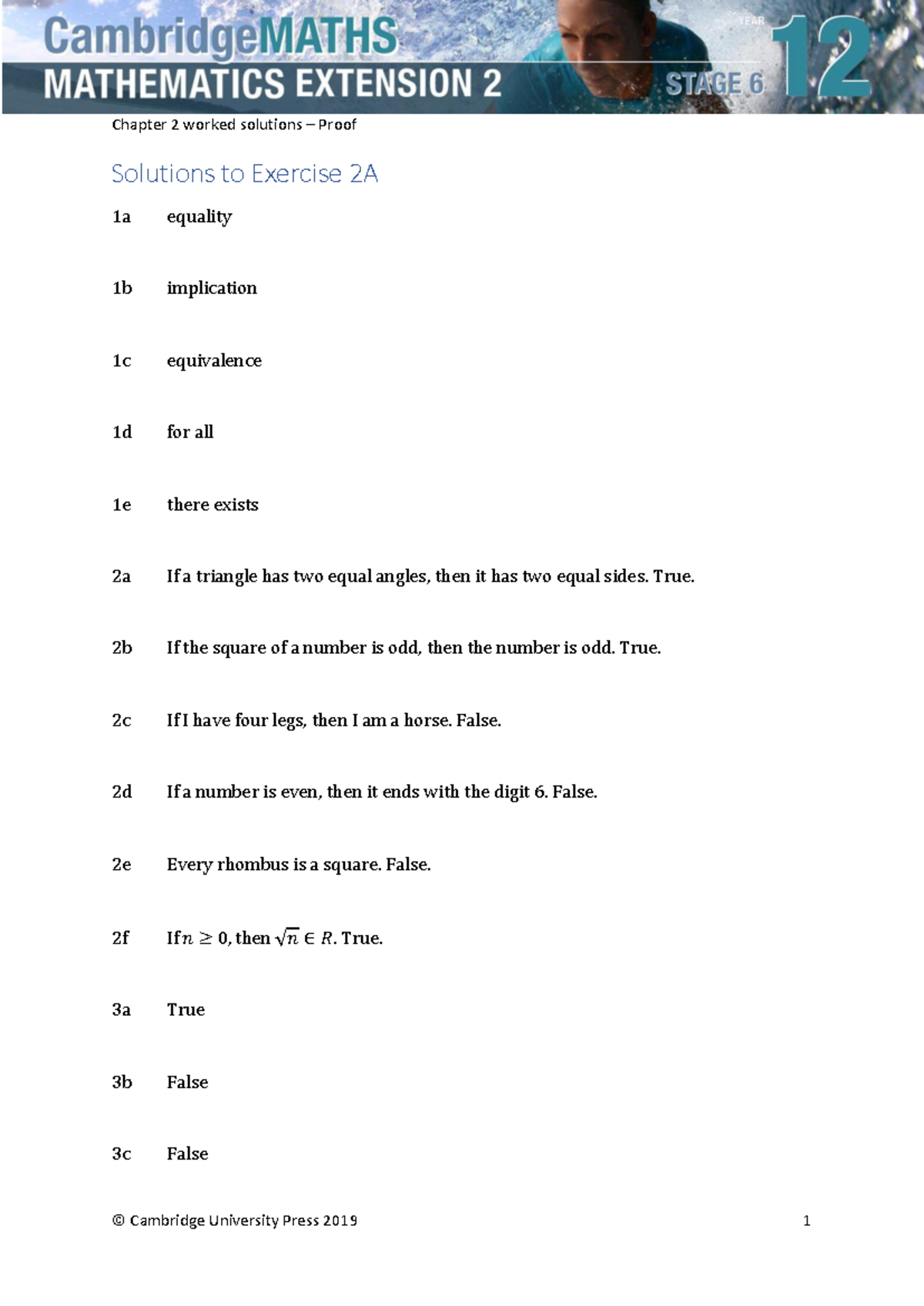 Chapter 2 Worked Solutions for Mathematics Exercises (Code: MATH101 ...