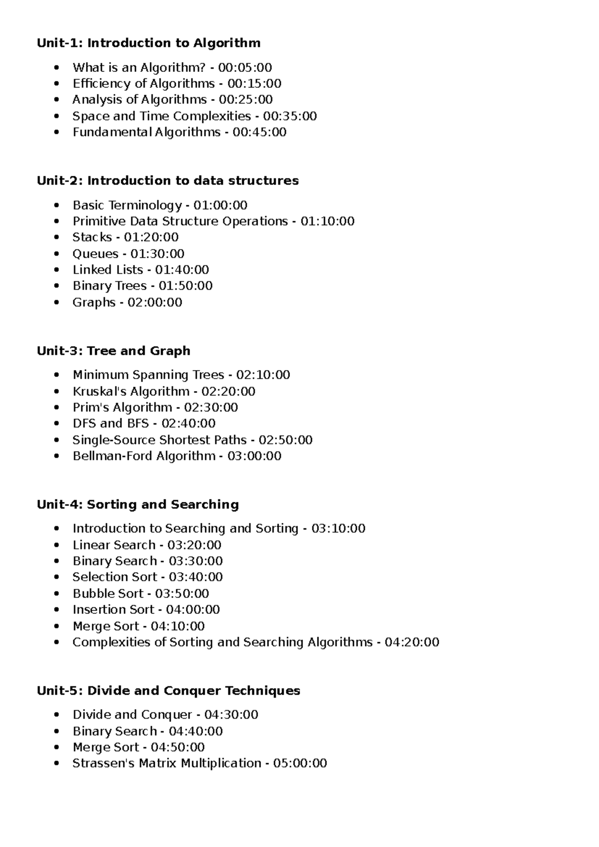 DAA Lecture Notes: Introduction to Algorithms and Data Structures - Studocu