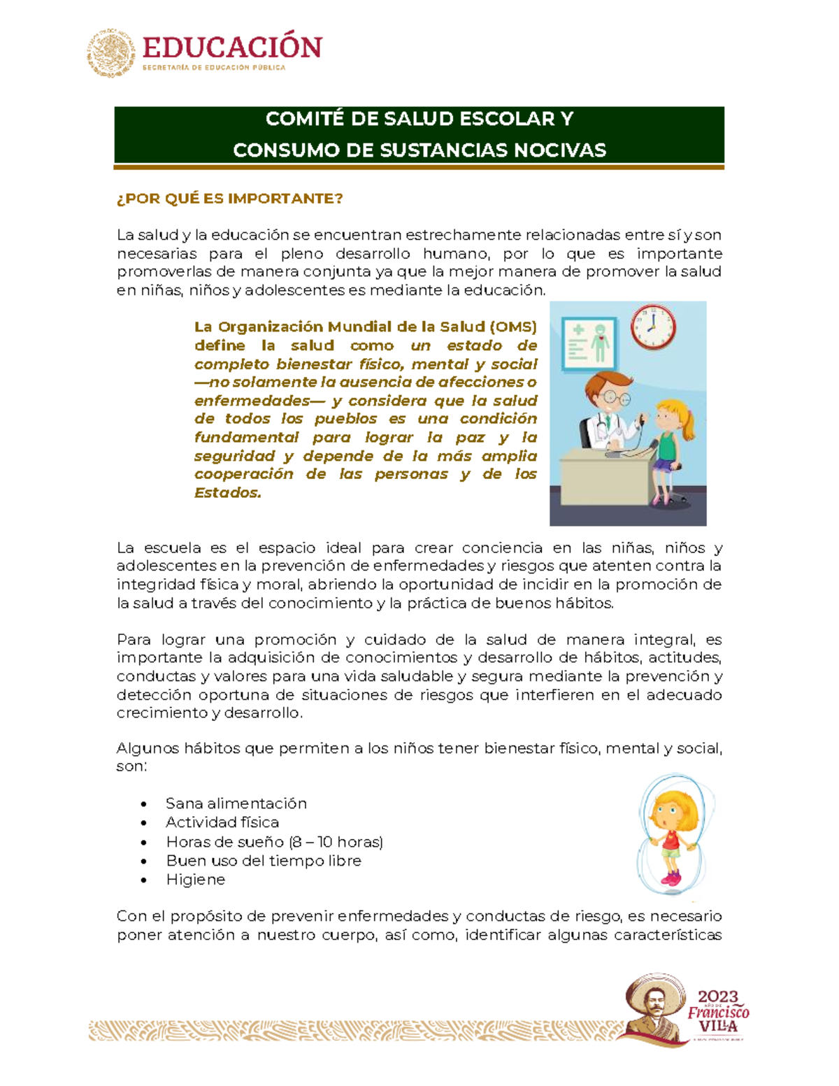 Comité de Salud Escolar y Prevención de Sustancias Nocivas - Studocu
