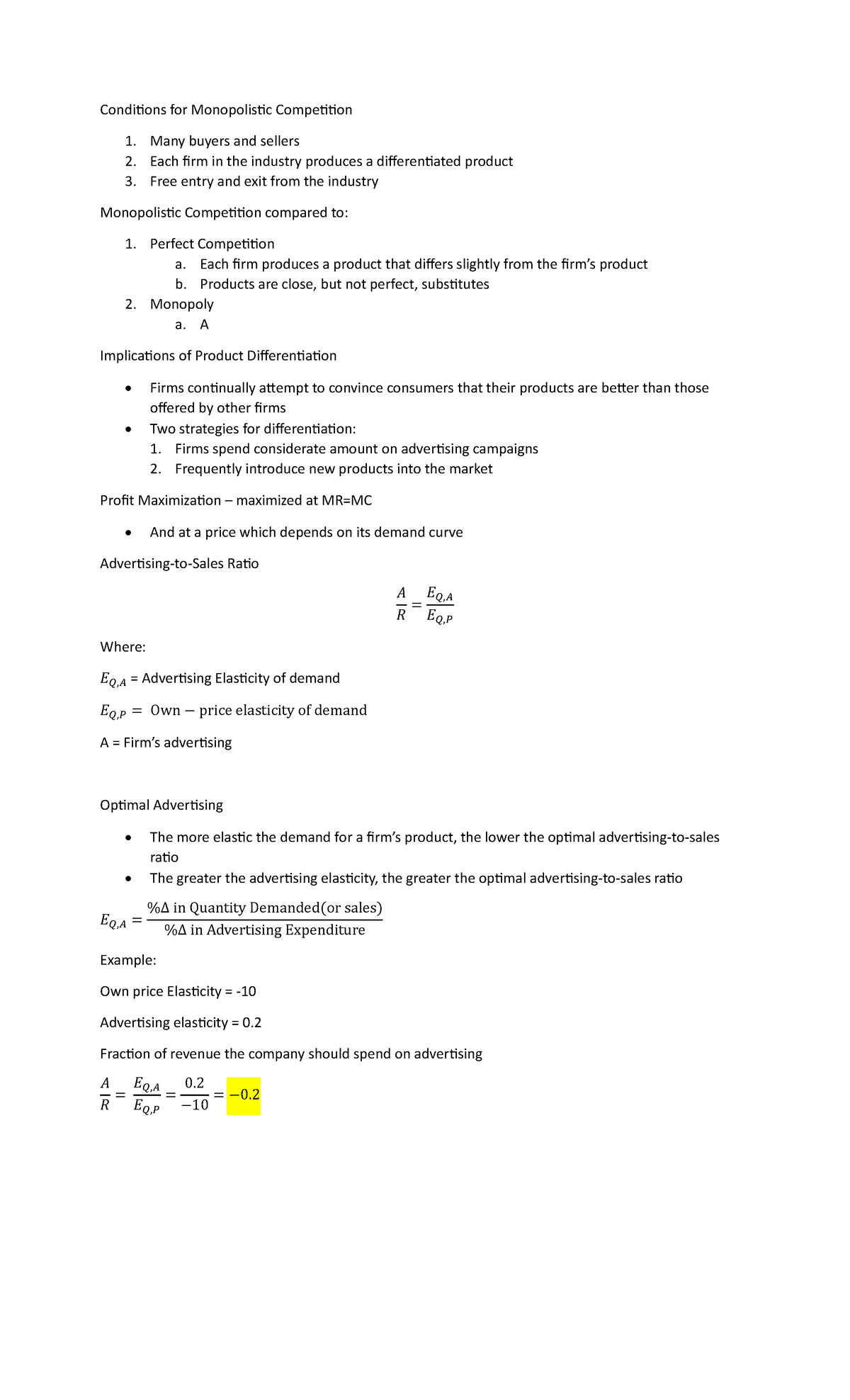 Manecon: Lecture Notes on Monopolistic Competition - Studocu
