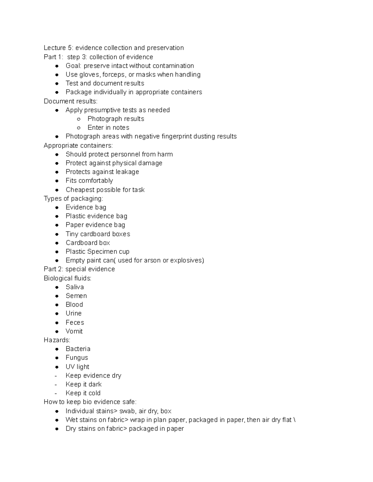 Lecture 5: Evidence Collection and Preservation Techniques - Studocu