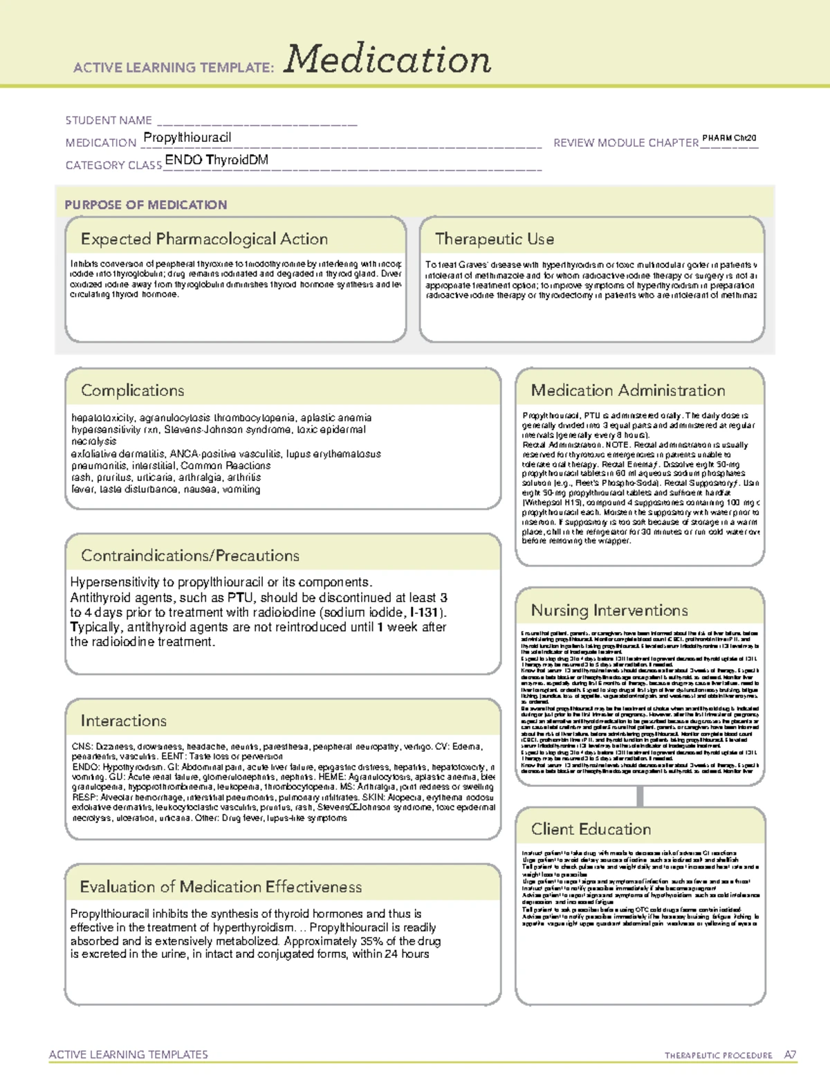 Pantoprazole medication card - ACTIVE LEARNING TEMPLATES THERAPEUTIC ...