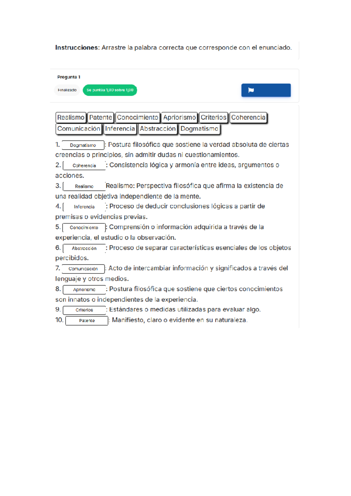 Respuestas Examen 3 Filosofía: Definiciones Clave y Selección Múltiple ...