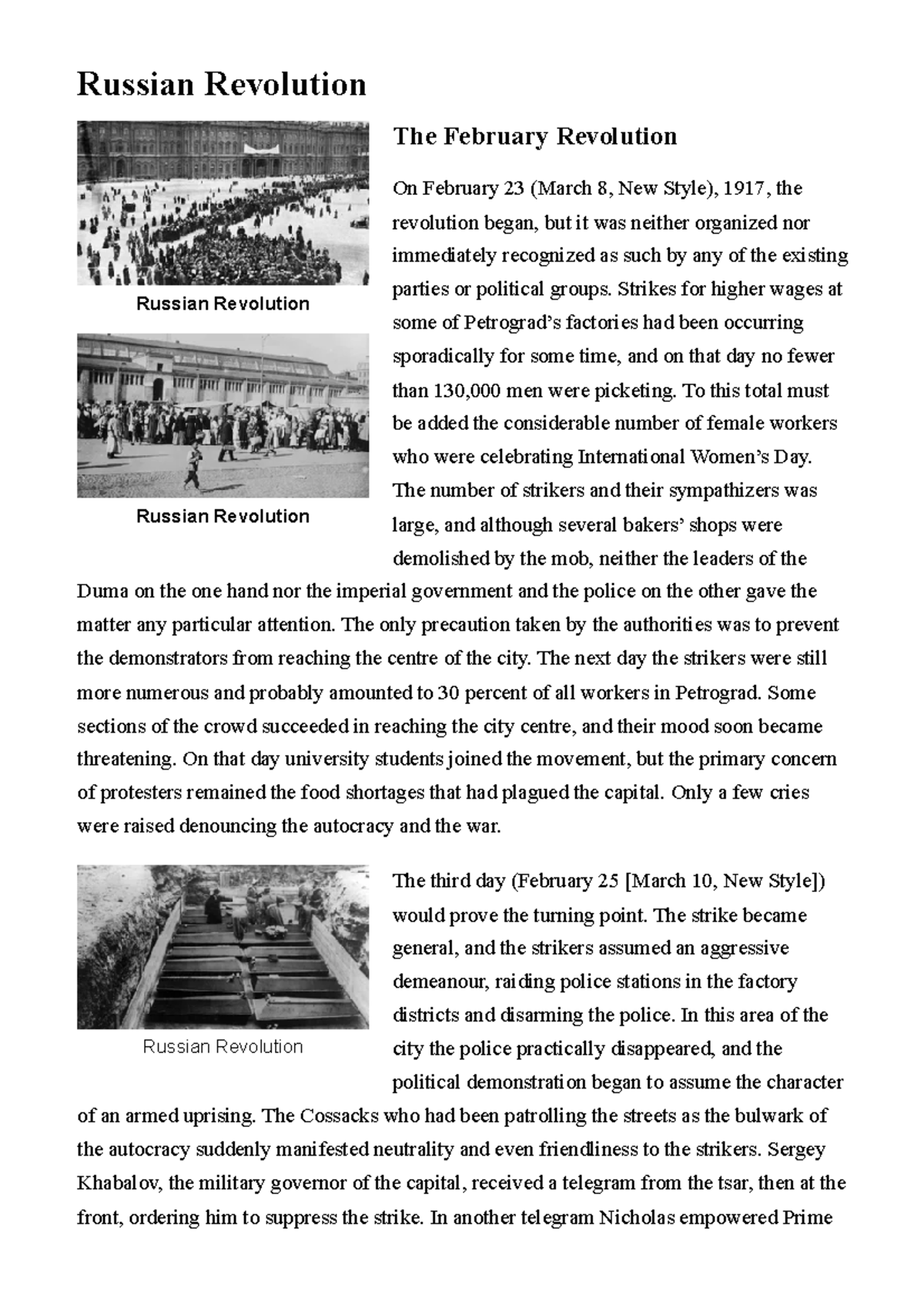 5.1 Russian Revolution: Key Events and Impact Analysis - Studocu
