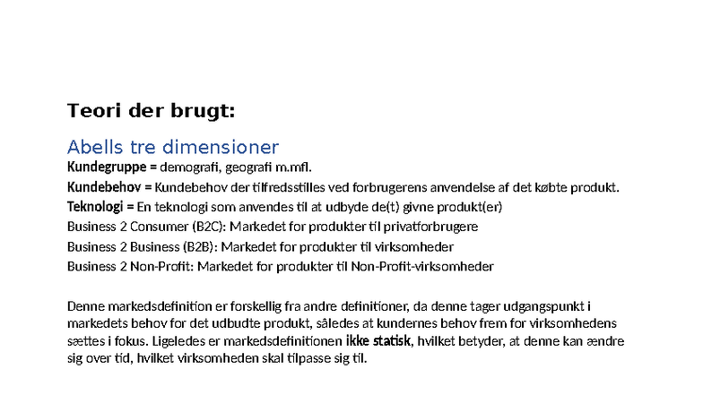 Teori AØ: Markedsanalyse og Strategiske Modeller - Studocu