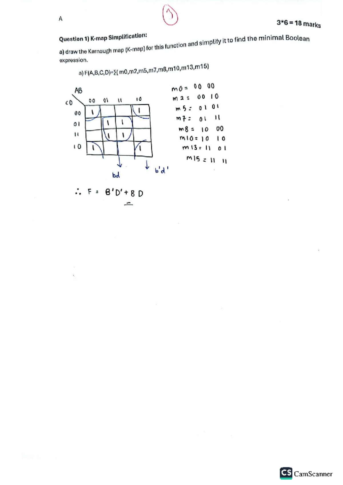 Quiz 2 set A-1: Karnaugh maps and Boolean expression simplification ...