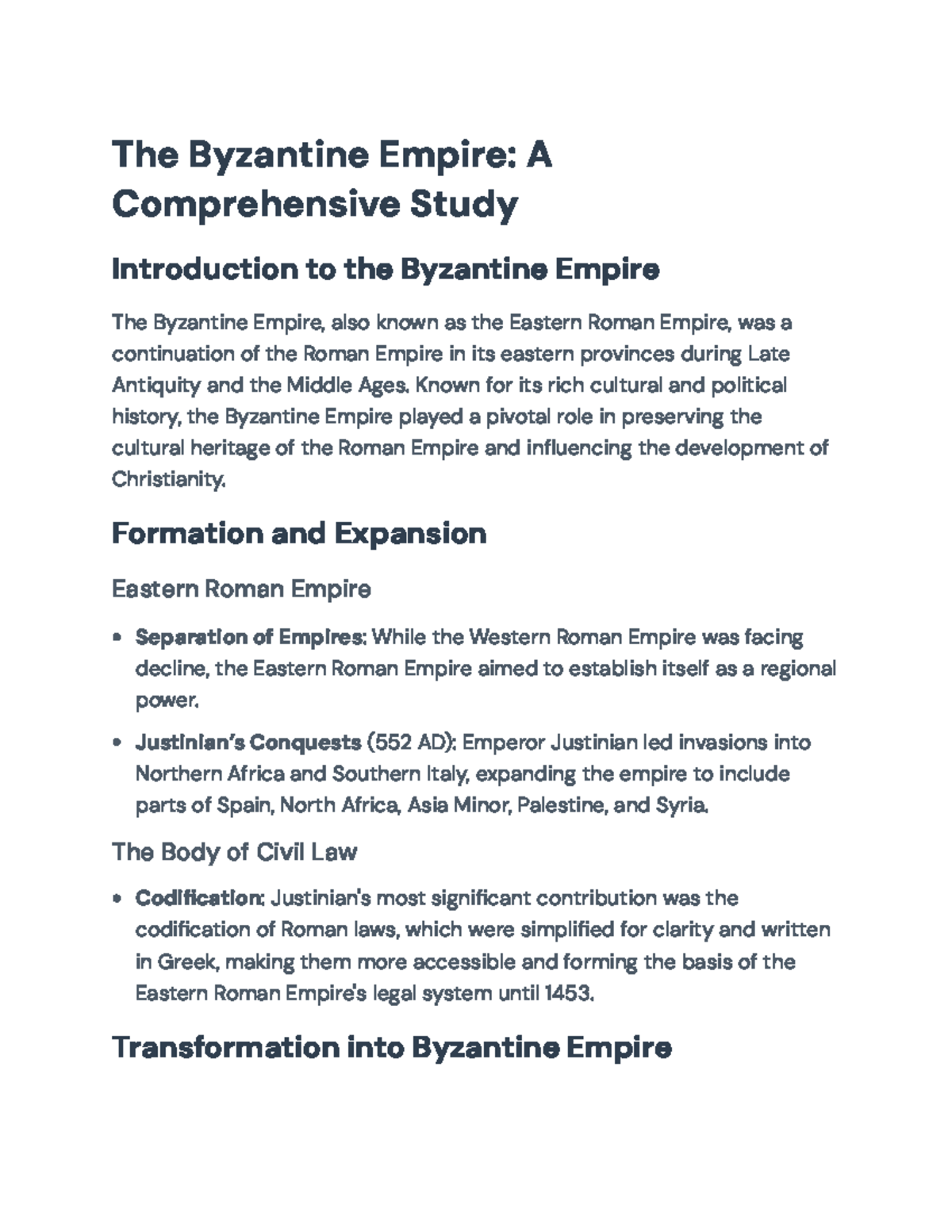 Byzantine Empire Overview: Formation, Influence, and Decline (HIST101 ...