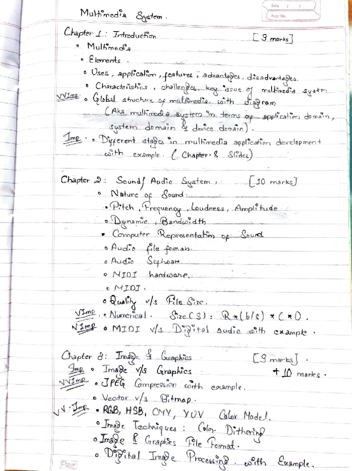 Multimedia system overview and key concepts (Course Code: VVImp) - Studocu