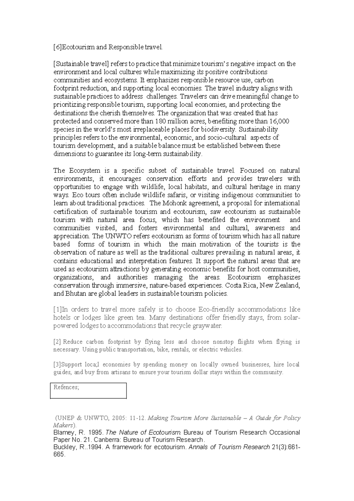 Sustainable Travel and Ecotourism: Principles and Practices - Studocu