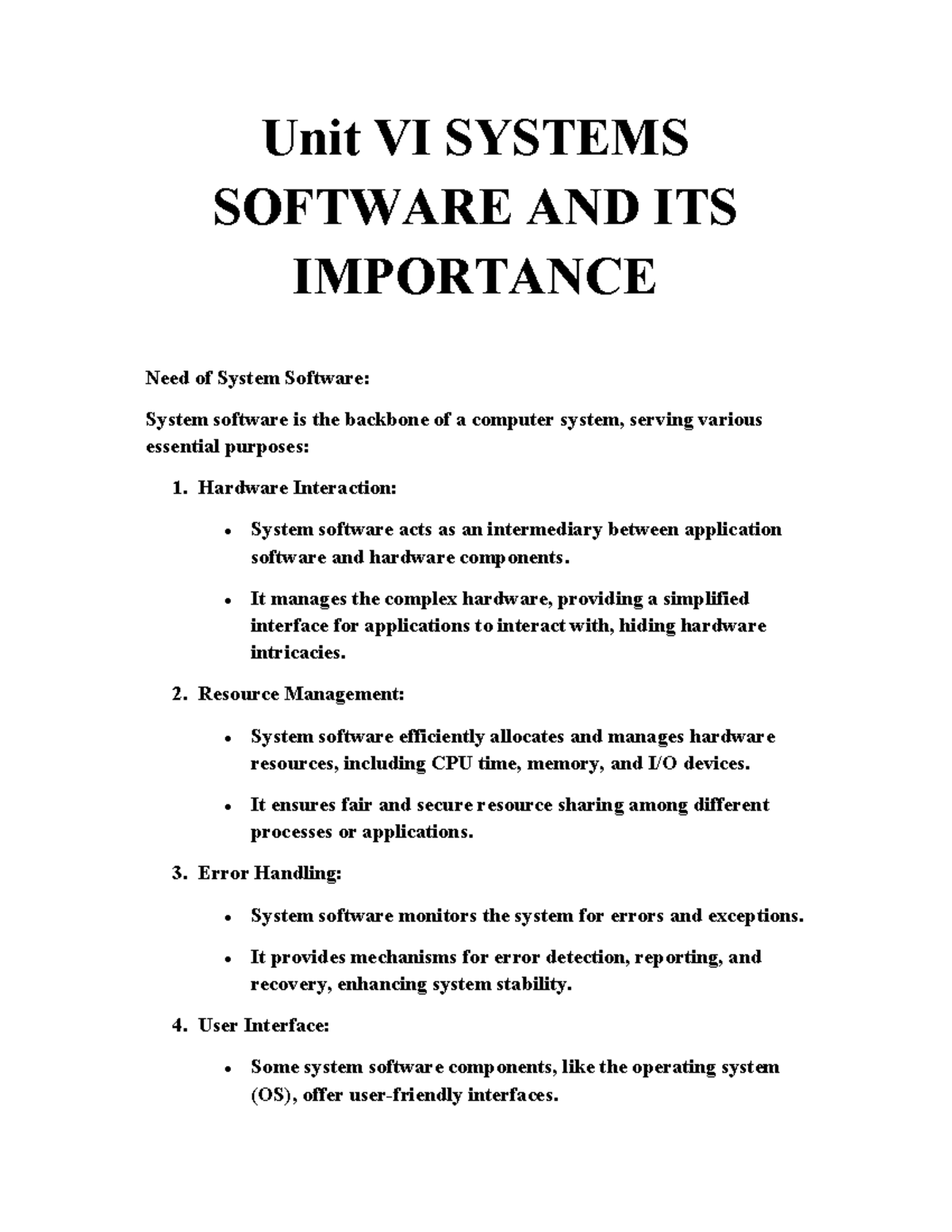 OS- Unit VI: Systems Software and Its Importance - SPPU TE IT Notes ...