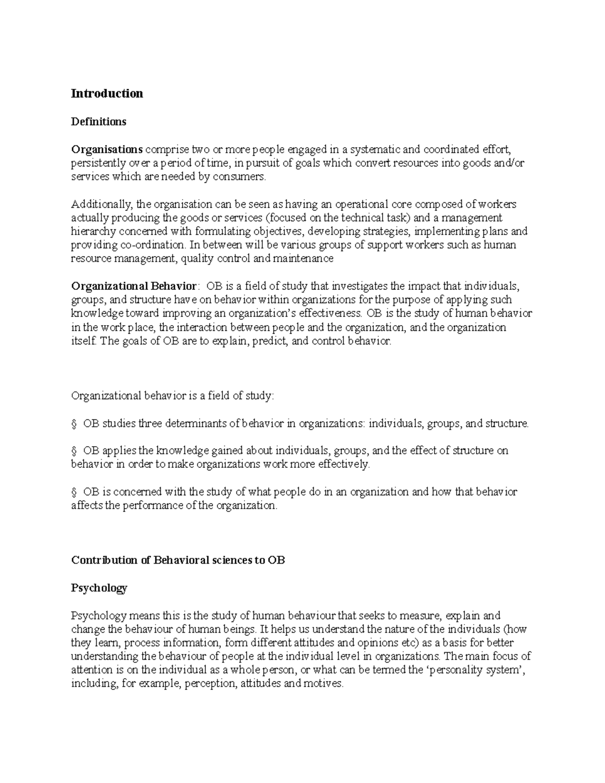 OB - Understanding Organizational Behavior: Key Concepts and Theories ...