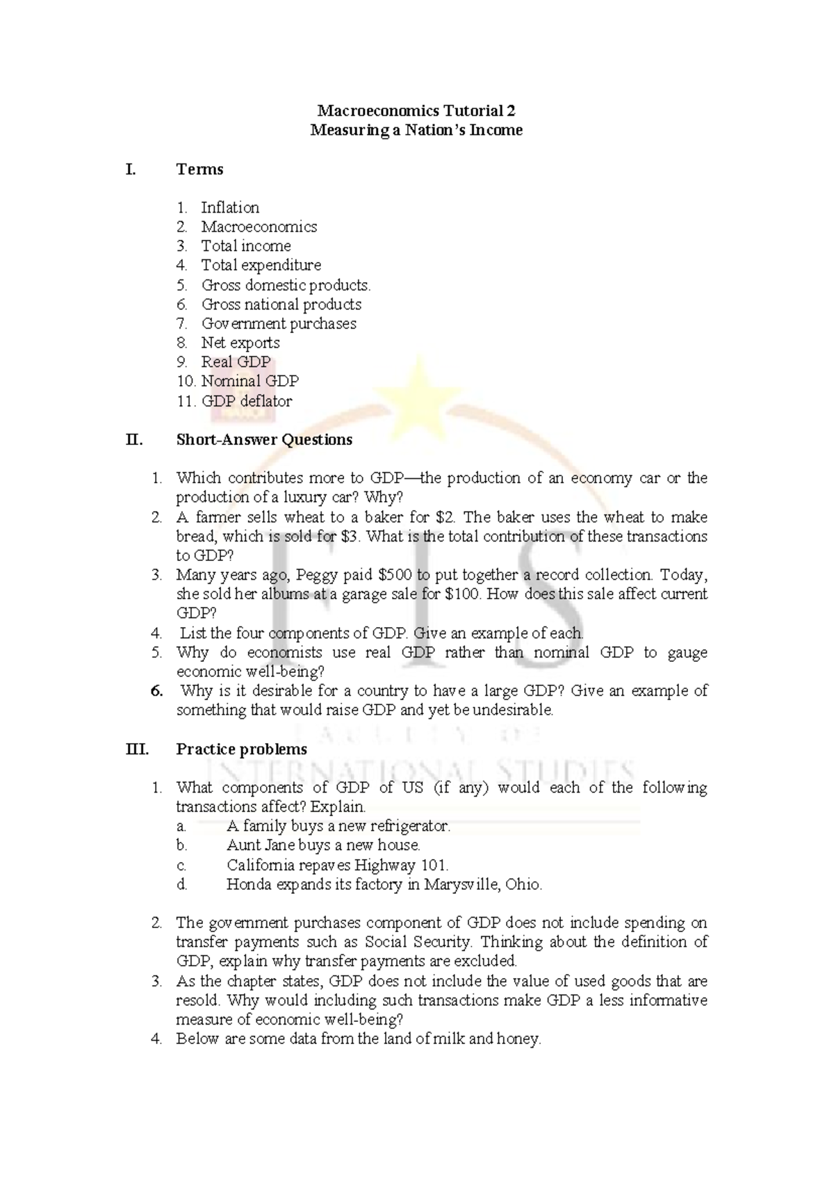 Tutorial 2 - Bài tập luyện tập Mac - Macroeconomics Tutorial 2 ...