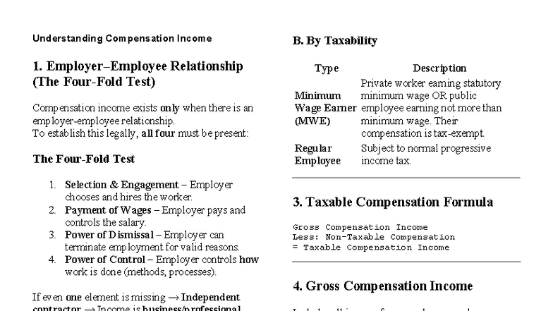 Understanding Compensation Income: Key Concepts and Tax Implications ...