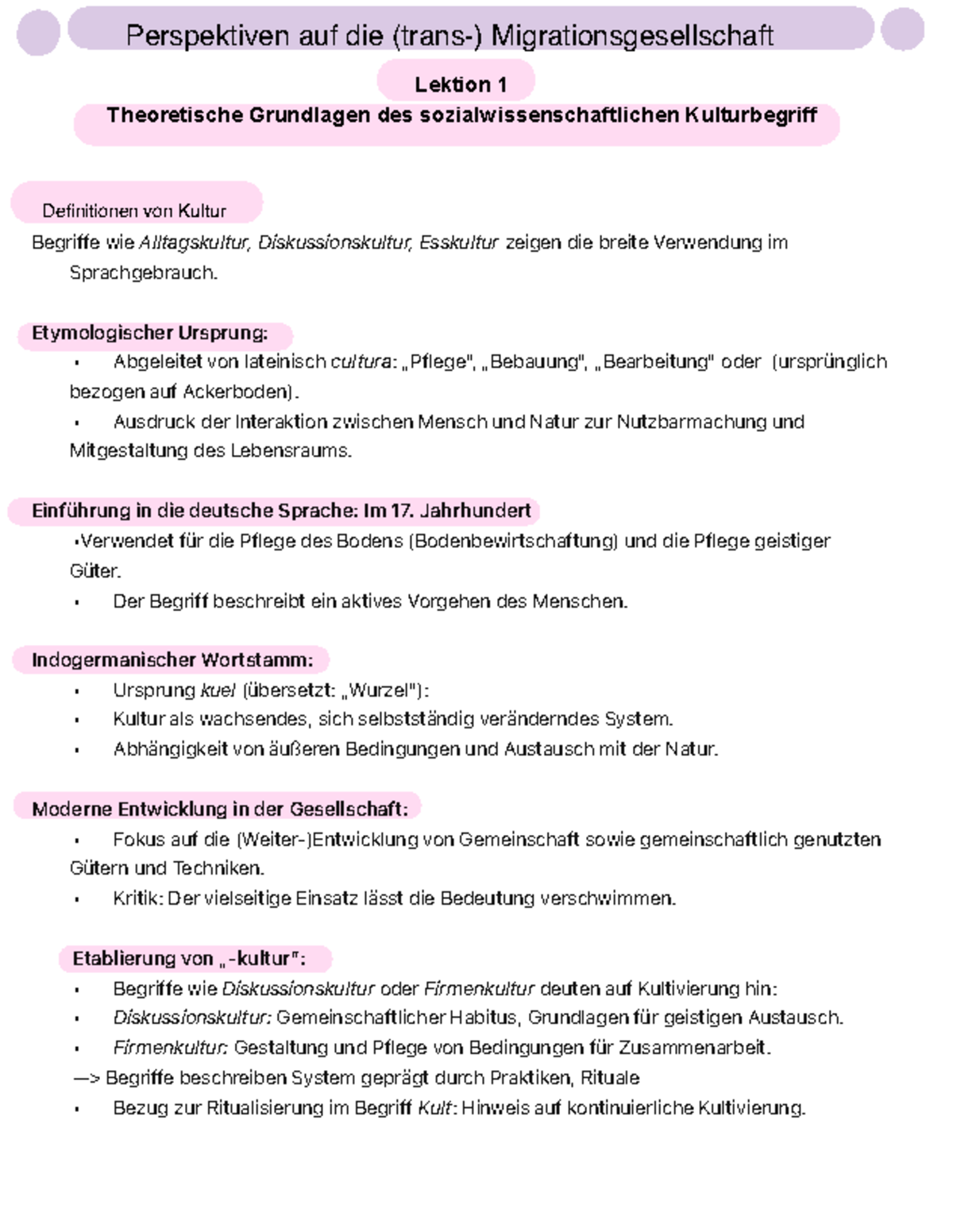 Perspektiven auf die Migrationsgesellschaft: Lektion 1 und 2 ...