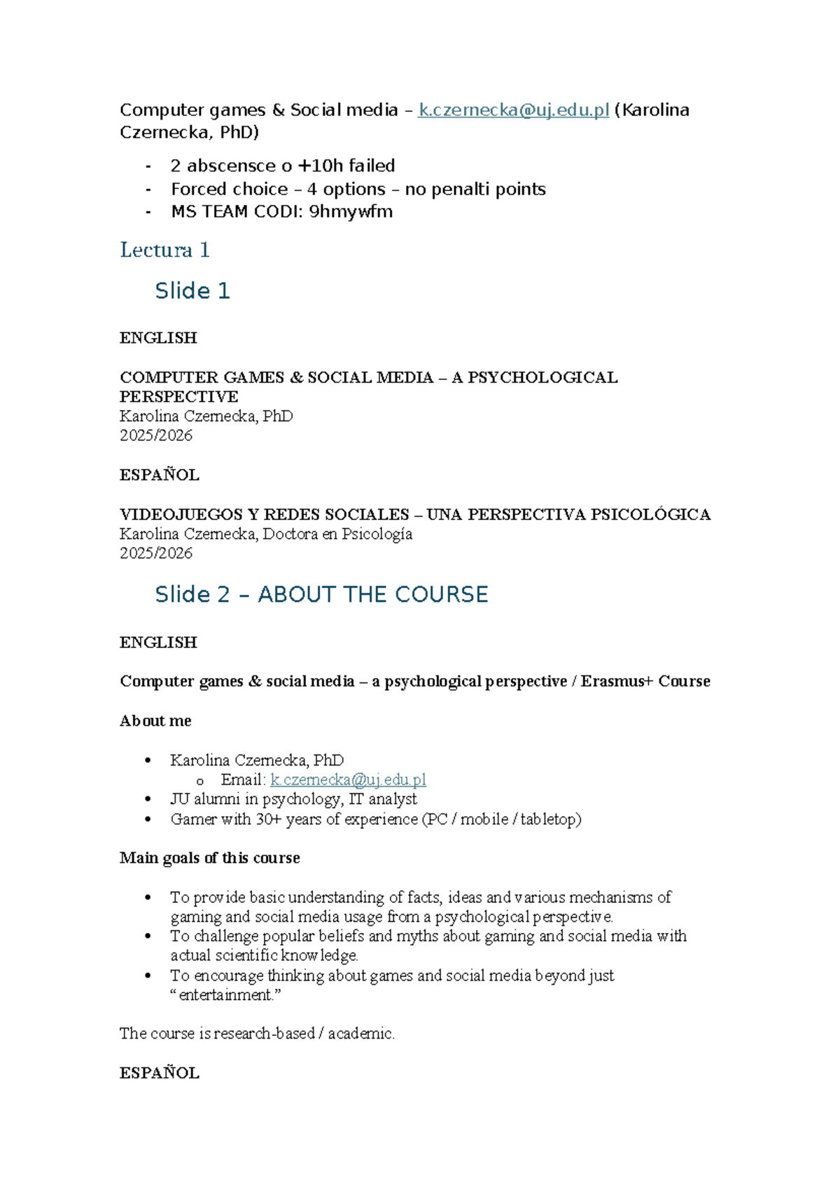 Computer Games & Social Media: A Psychological Perspective (PSY 101 ...