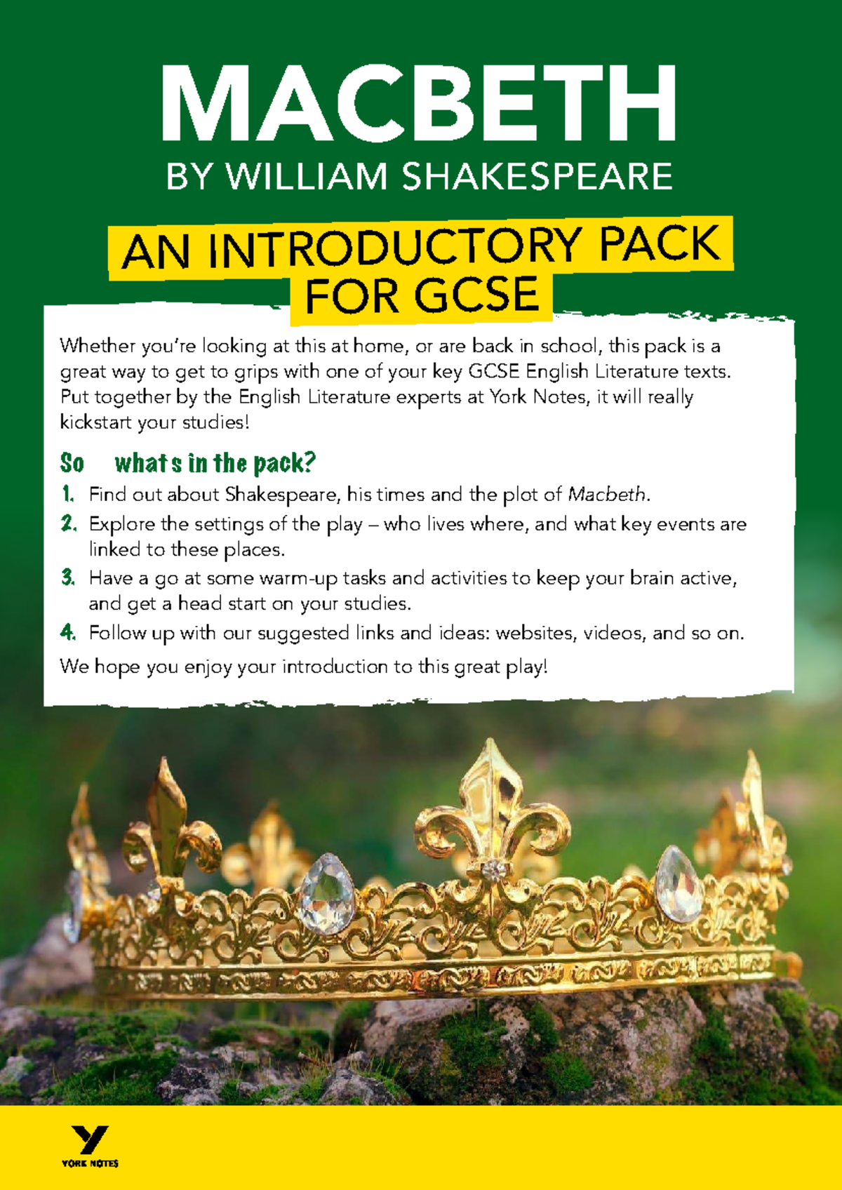 Macbeth GCSE English literature introductory study pack - Studocu
