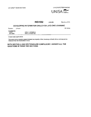 Learning Unit 2 Information Task and Work Plan - INS 1502 Learning Unit 2: Planning Information ...