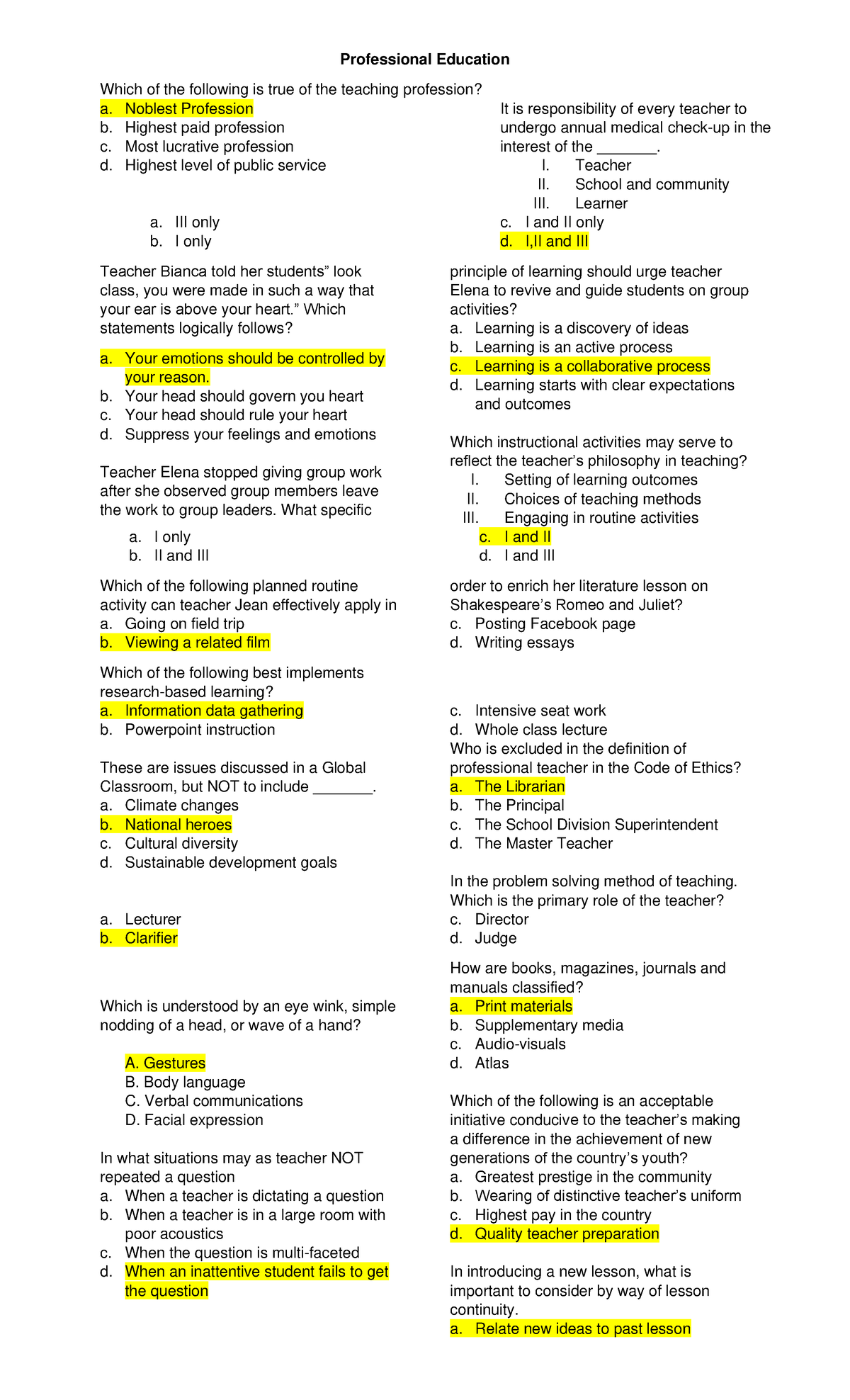 Professional Education: Key Concepts and Teaching Strategies (PROF ED ...