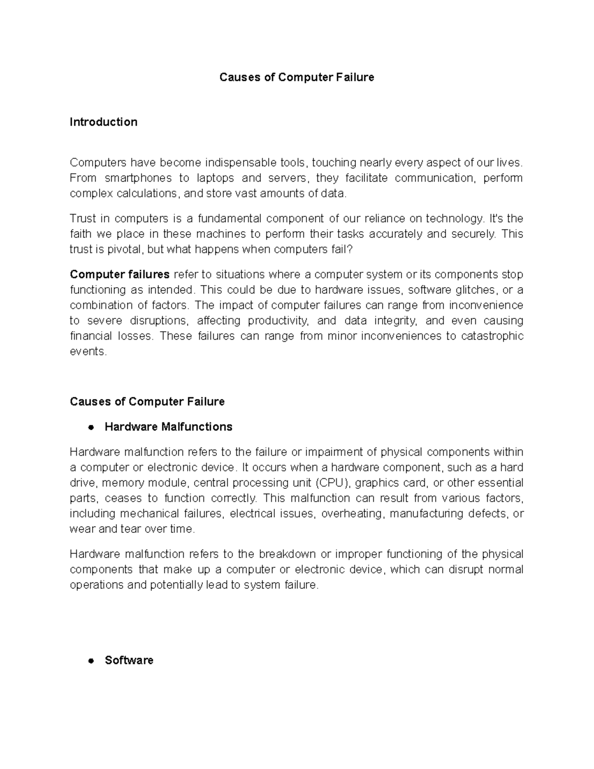 Causes of Computer Failure: Understanding Hardware & Software Issues ...