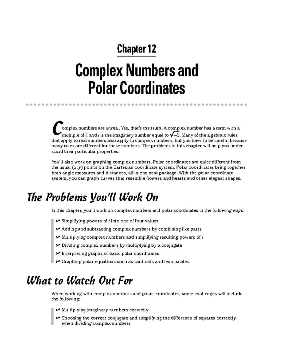 Chapter 12: Complex Numbers & Polar Coordinates Tutorial 1 - Studocu