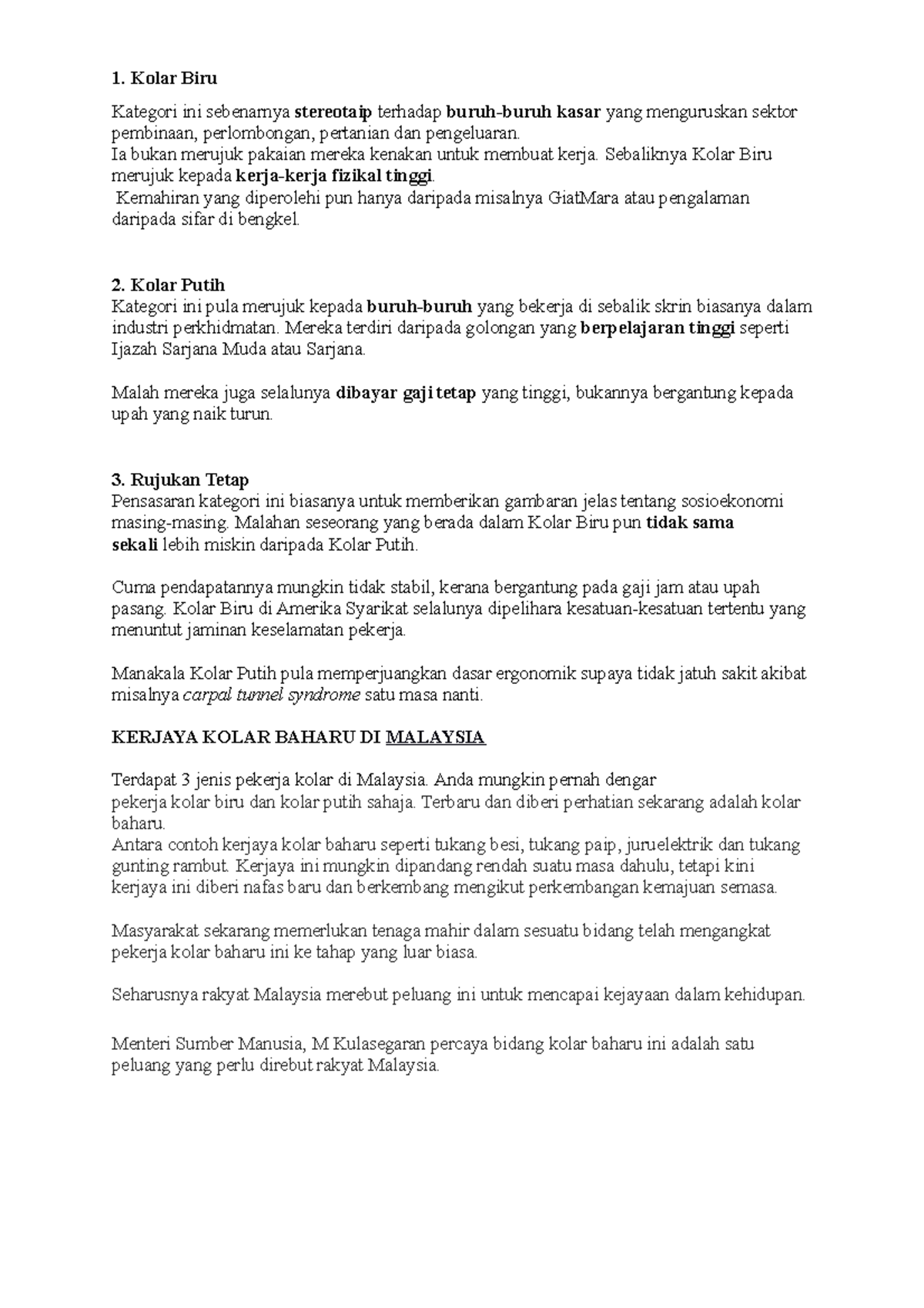 Jenis kerja - references - Kolar Biru Kategori ini sebenarnya ...