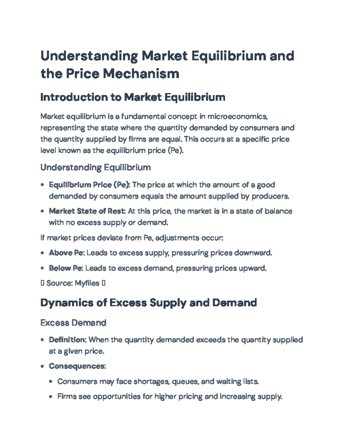 Market Equilibrium and Price Mechanism in Microeconomics: An Overview ...