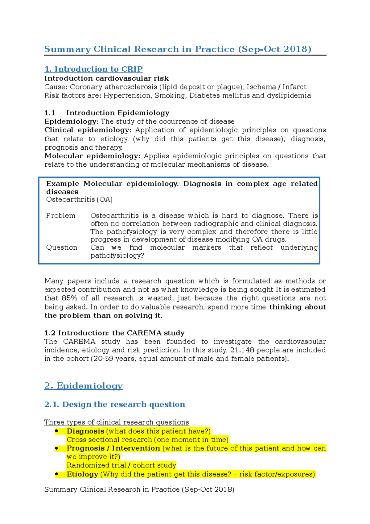 Summary Clinical Research in Practice - Introduction to CRIP ...
