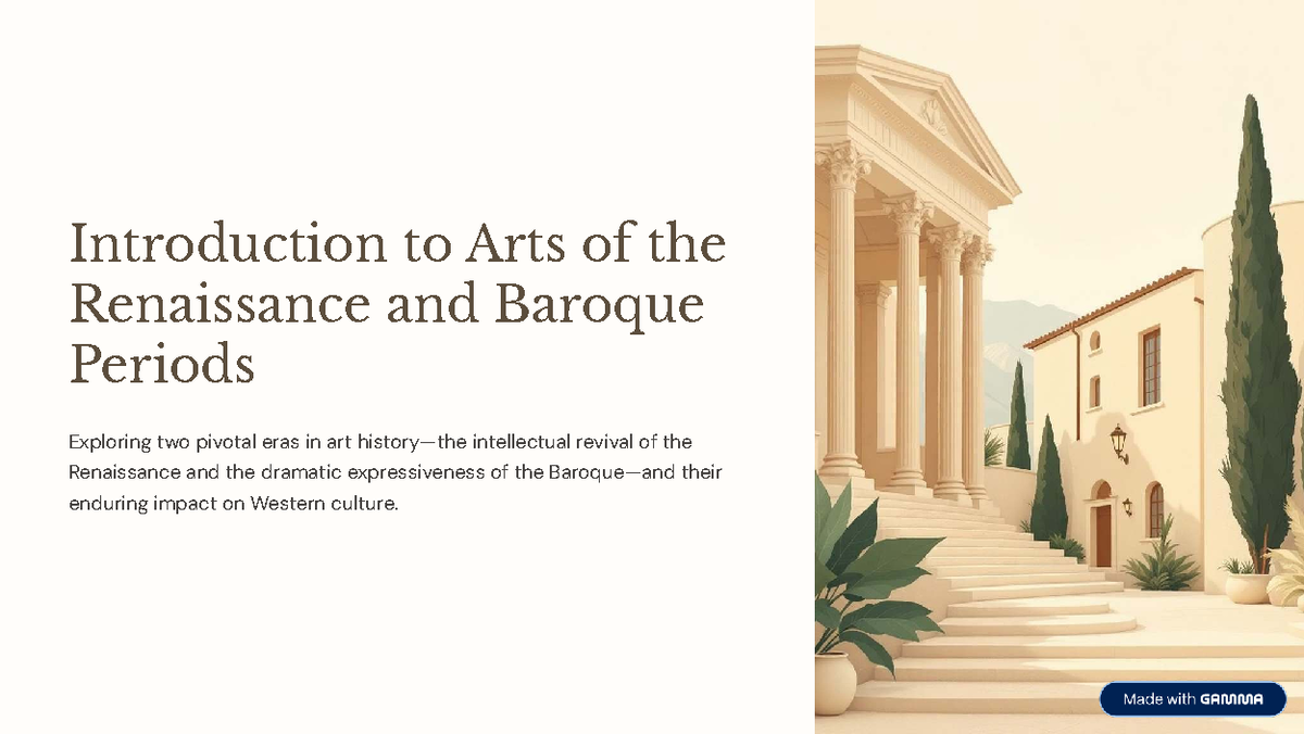 Renaissance & Baroque Art: Key Concepts & Quiz (ART101) - Studocu