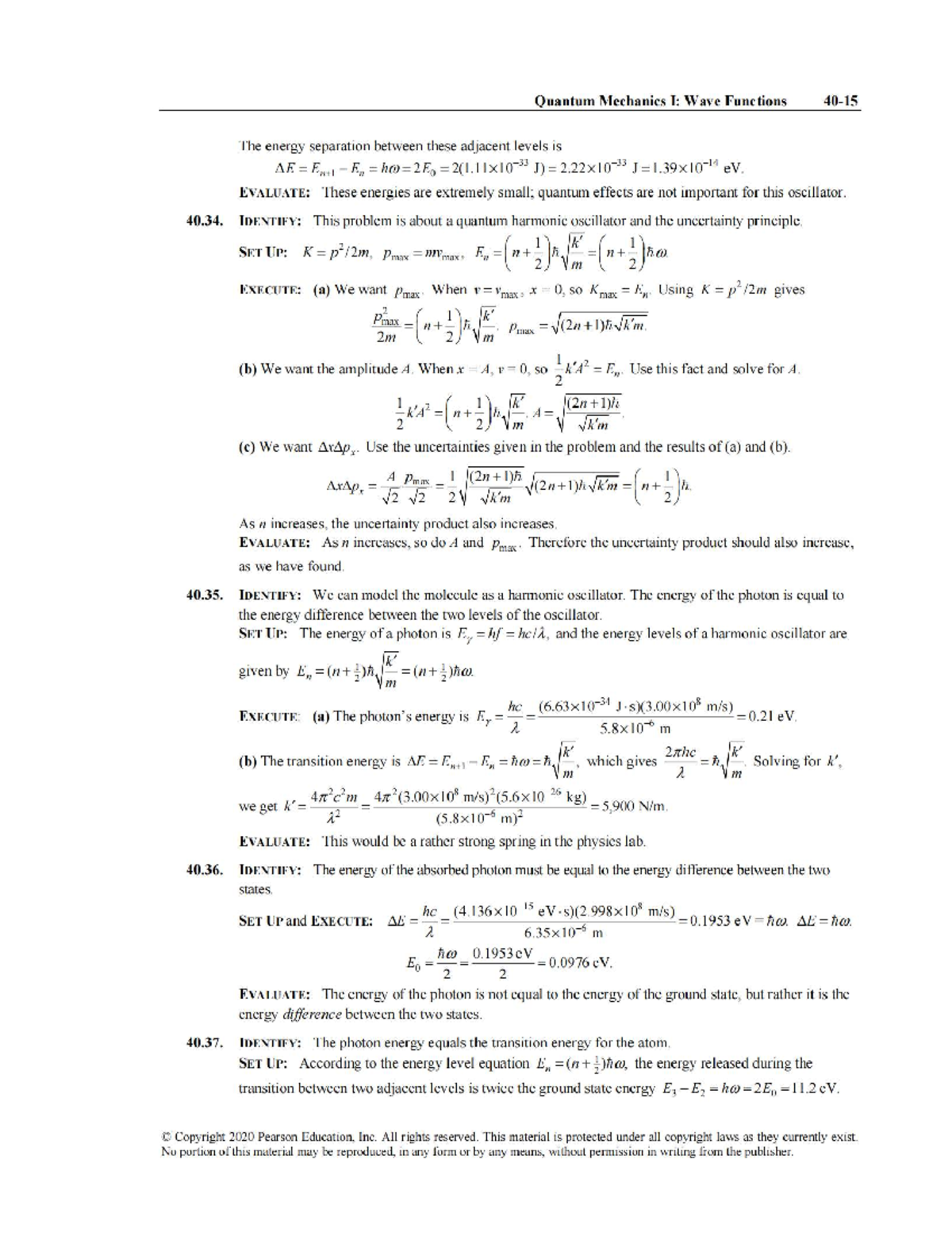 Quantum Mechanics I: Harmonic Oscillator Analysis and Energy Levels - Studocu