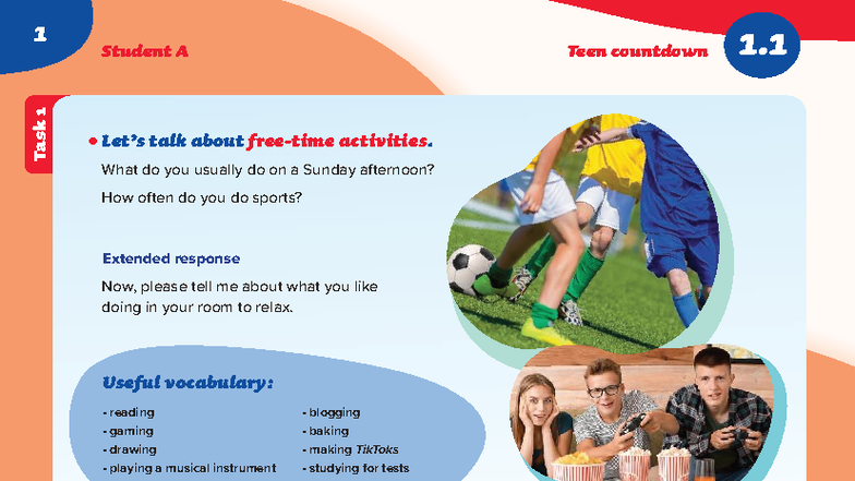 Enga8 English Speaking Practice: Teen Activities & Dreams Unit 1 - Studocu