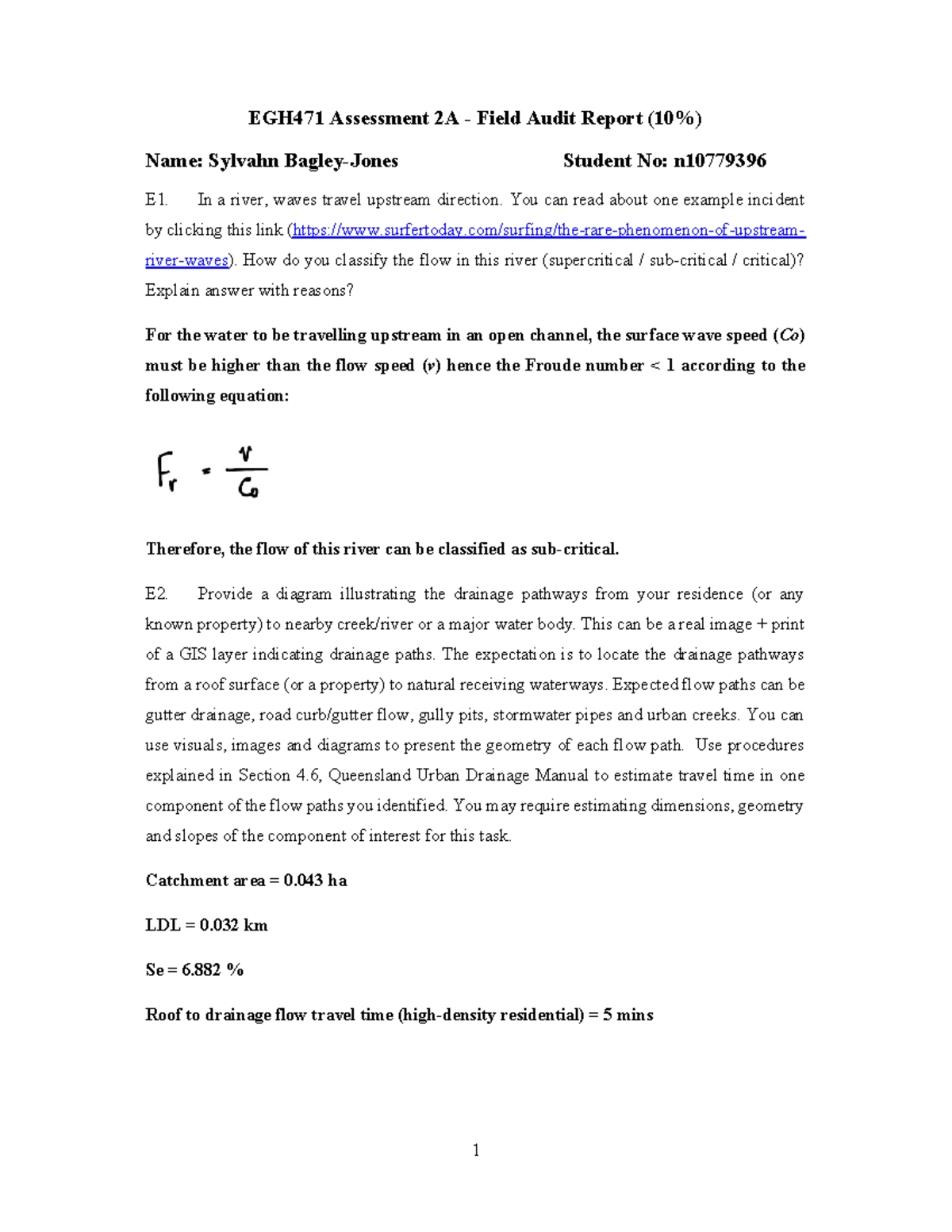 EGB471 Final Assessment - Field Audit Report by Sylvahn Bagley-Jones ...