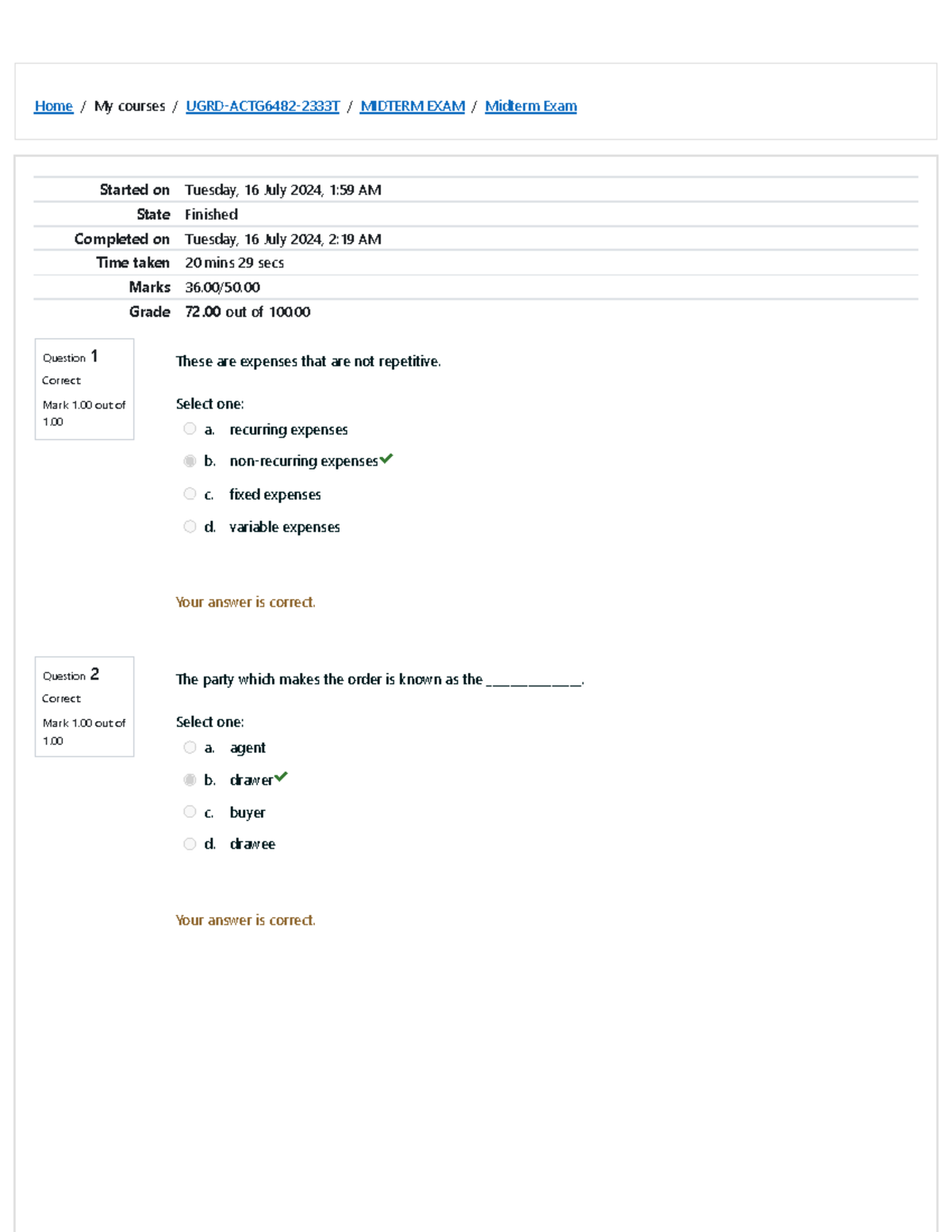 Accounting for Special Transactions - Midterm Exam (Course Code: ACCT 101) - Studocu