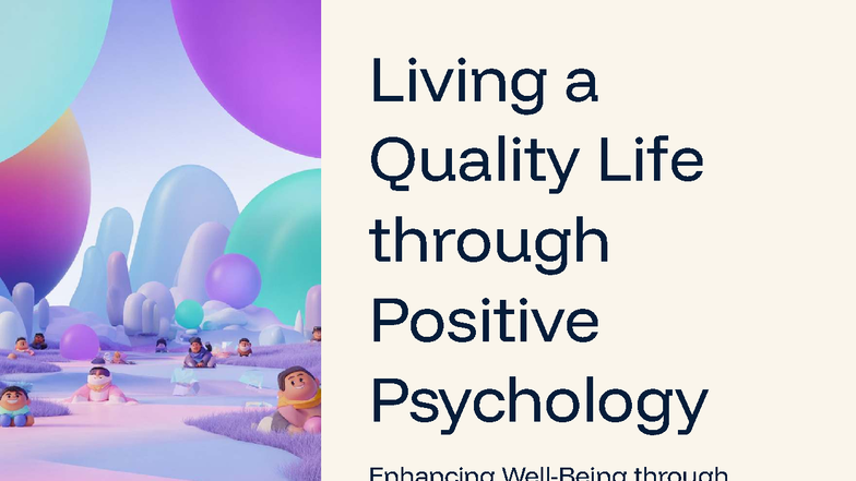 Positive Psychology and Quality Life: Techniques for Flourishing - Studocu