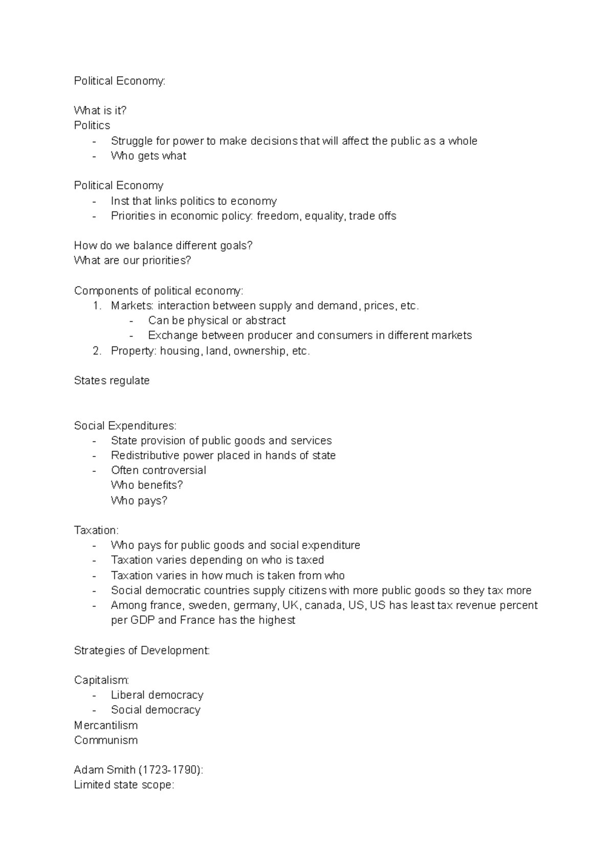 Comparative Politics Notes: Political Economy Analysis and Concepts ...
