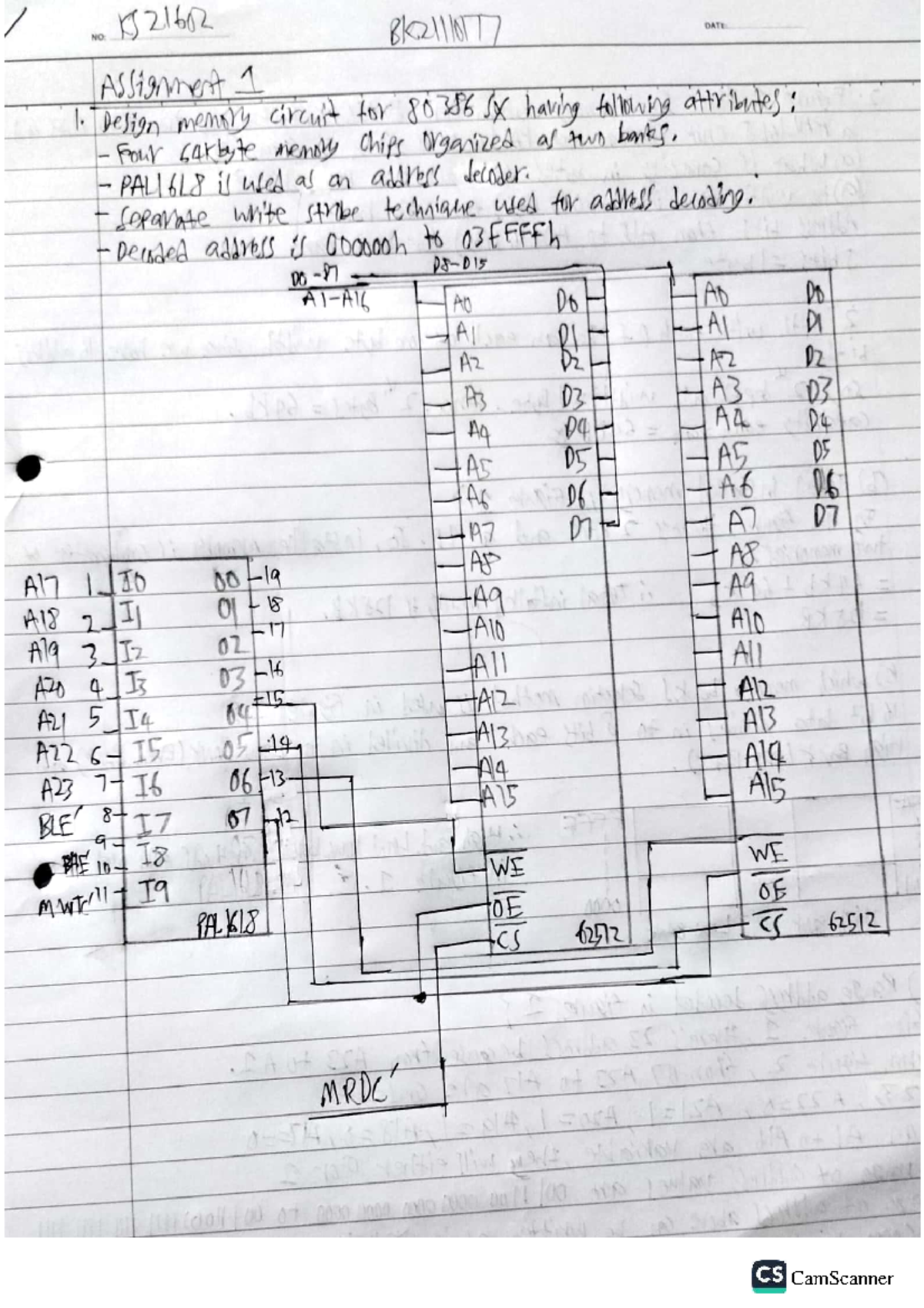 Assignment 1: Memory Circuit Design for 80386 Sx (Course Code: KJ21602 ...