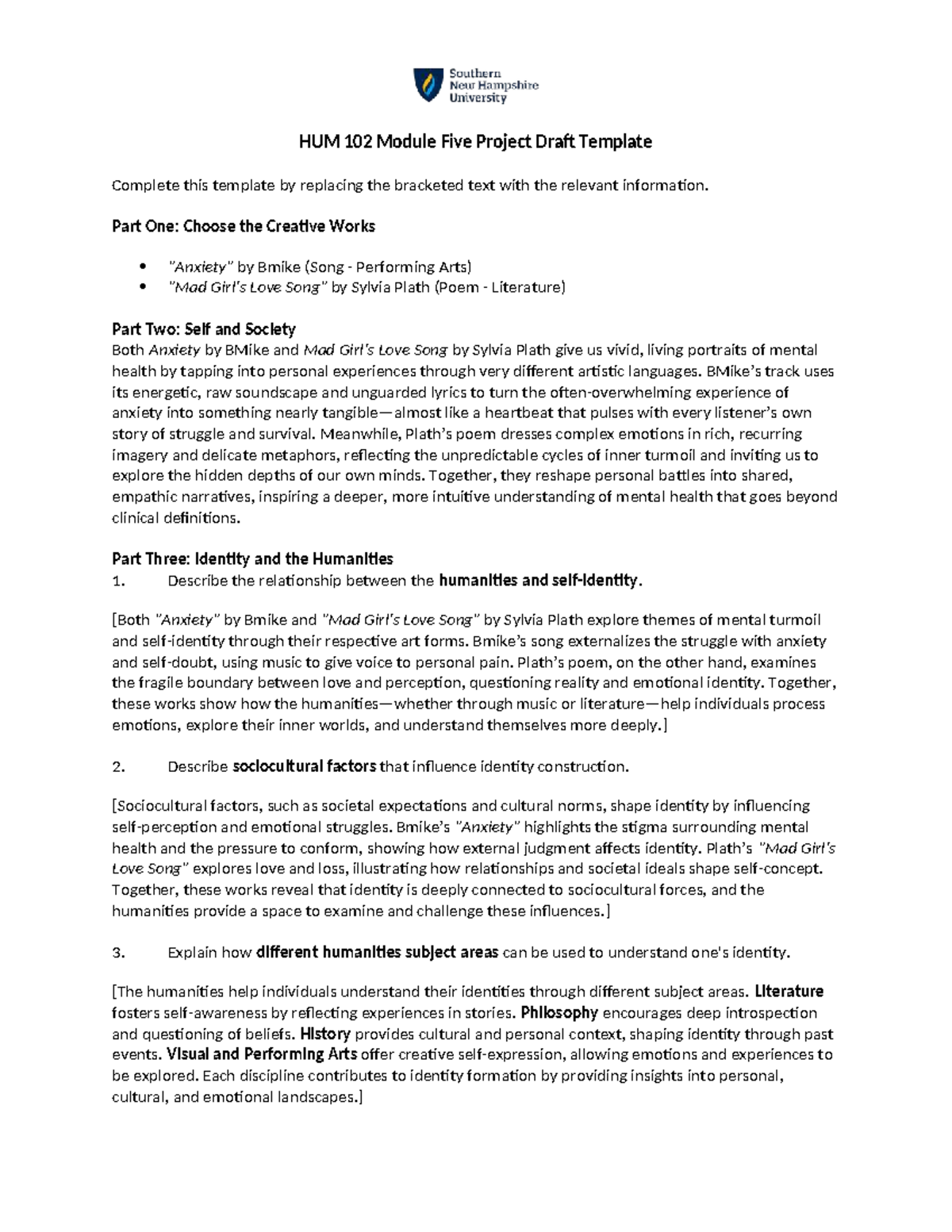 HUM 102 Module Five Project: Exploring Mental Health in Art - Studocu