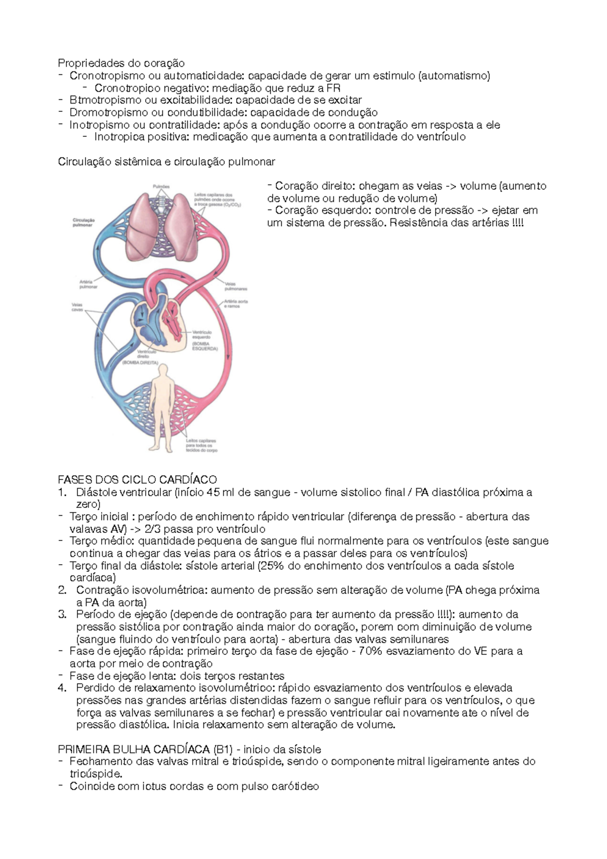 Cardio aula 1 - Propriedades do coração - Cronotropismo ou ...