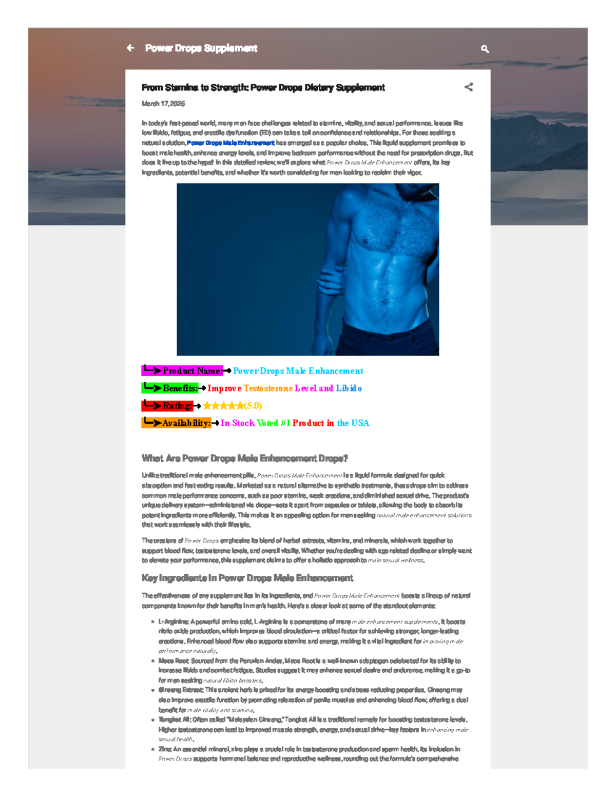 Power Drops Male Enhancement Review: Benefits & Ingredients Overview ...