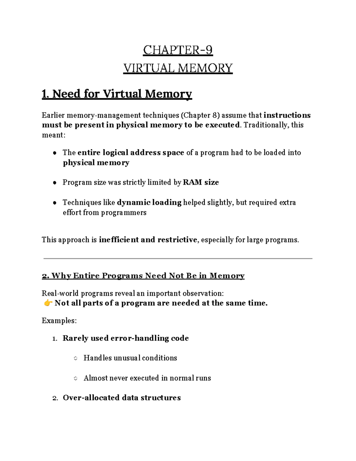Chapter 9: Virtual Memory Concepts and Demand Paging Techniques - Studocu