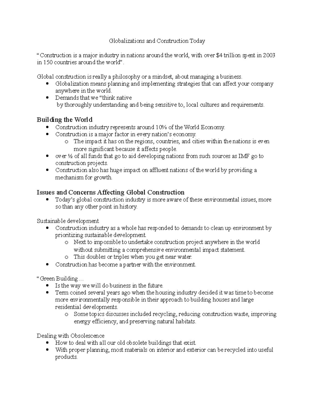 CON101 Chapter 12 - Globalizations and Construction Today ...