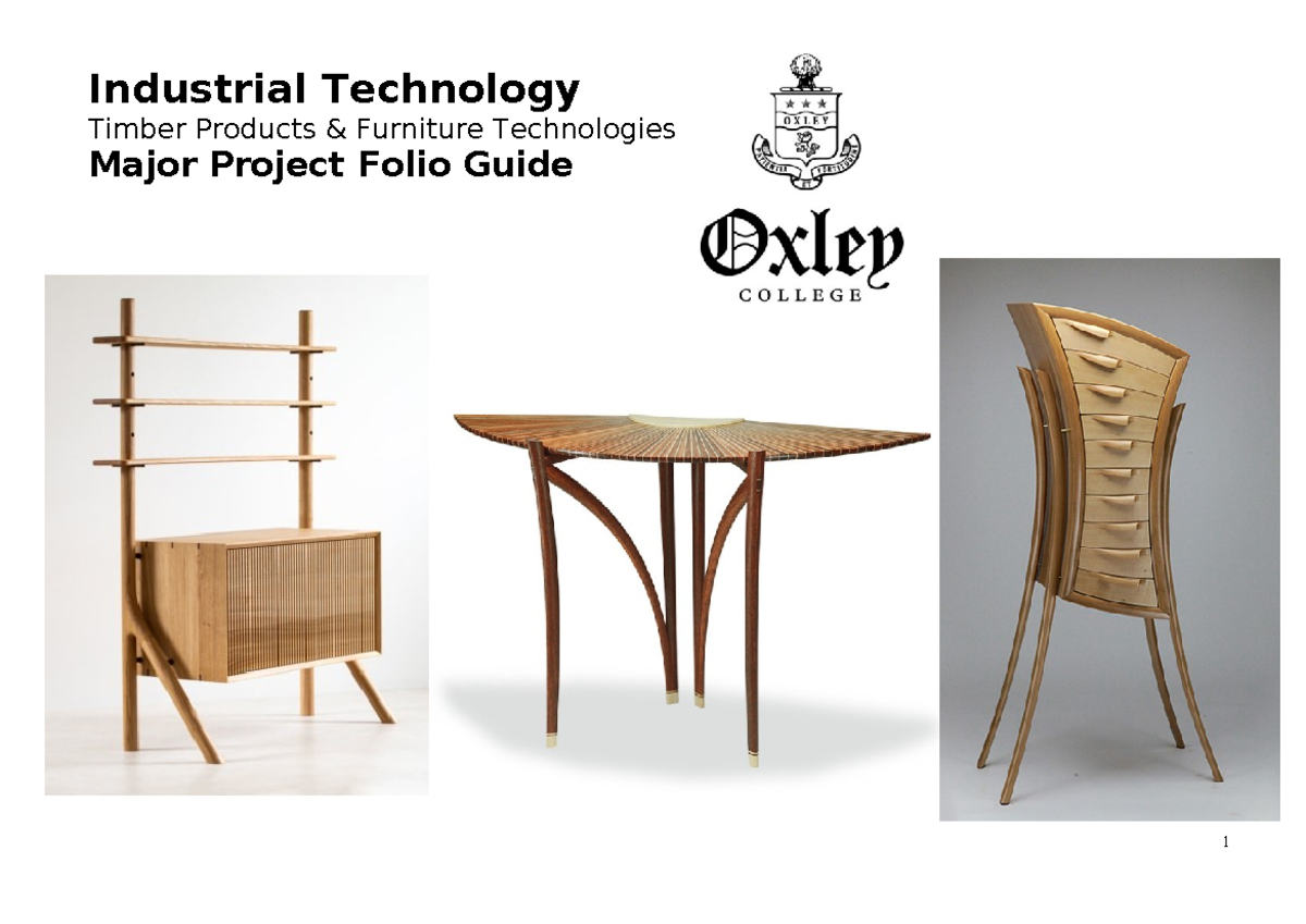 ITW Major Project Folio Guide: Timber Furniture Technologies - Studocu