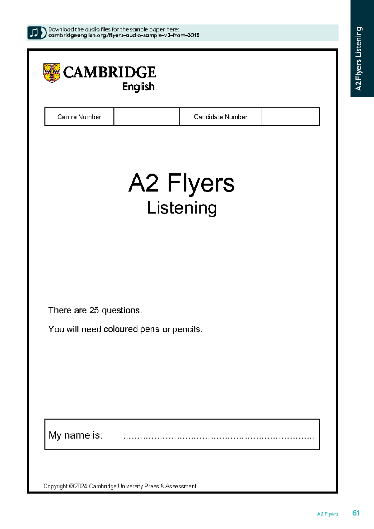 A2 Flyers Listening, Reading & Writing Practice (VOL 2) - Studocu