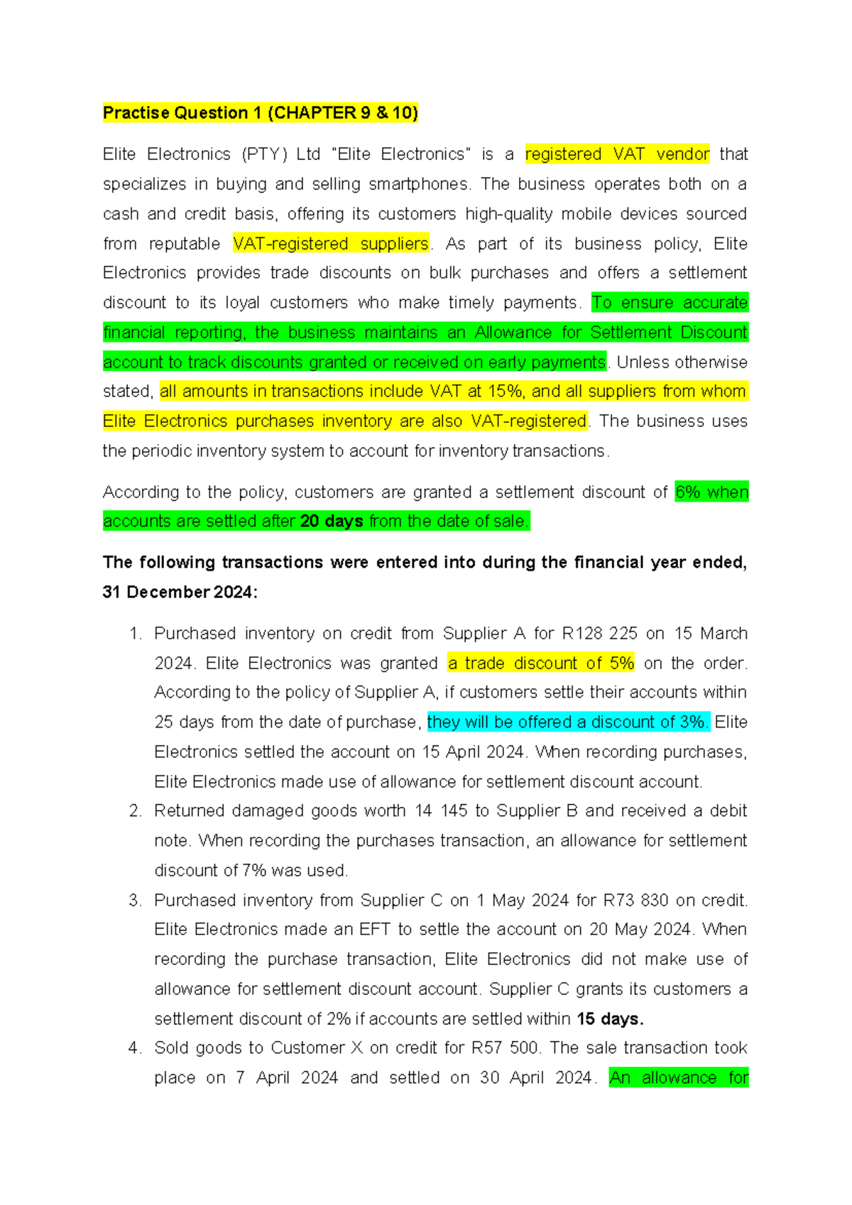 Debtors Reconciliation Practice Questions: CHAPTER 9 & 10 Insights ...