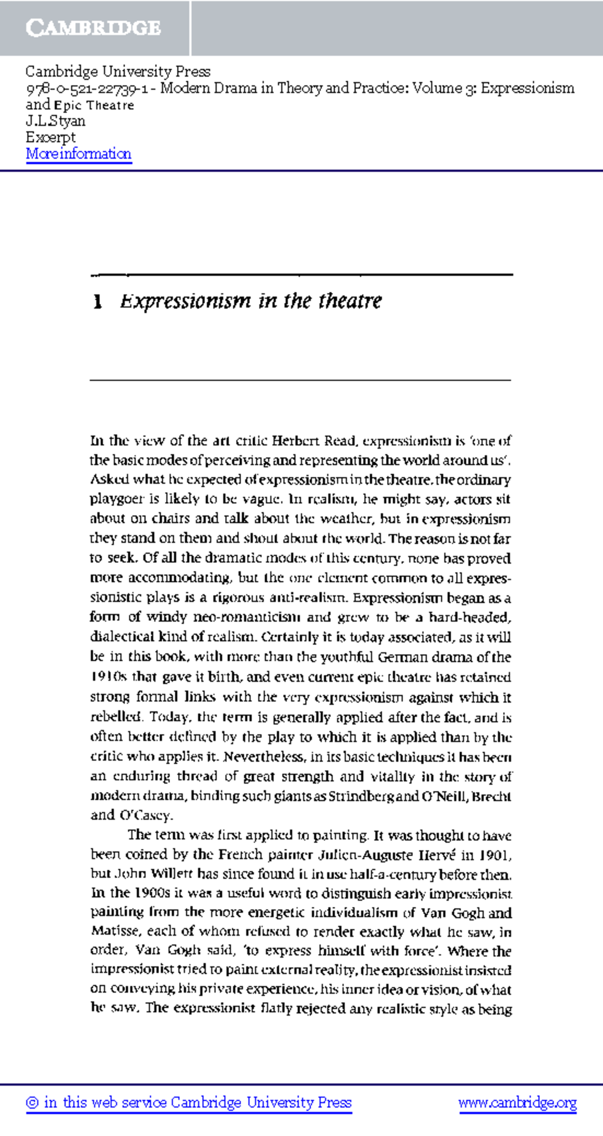 Expressionism - 20th century isms - l Expressionism in the theatre In ...