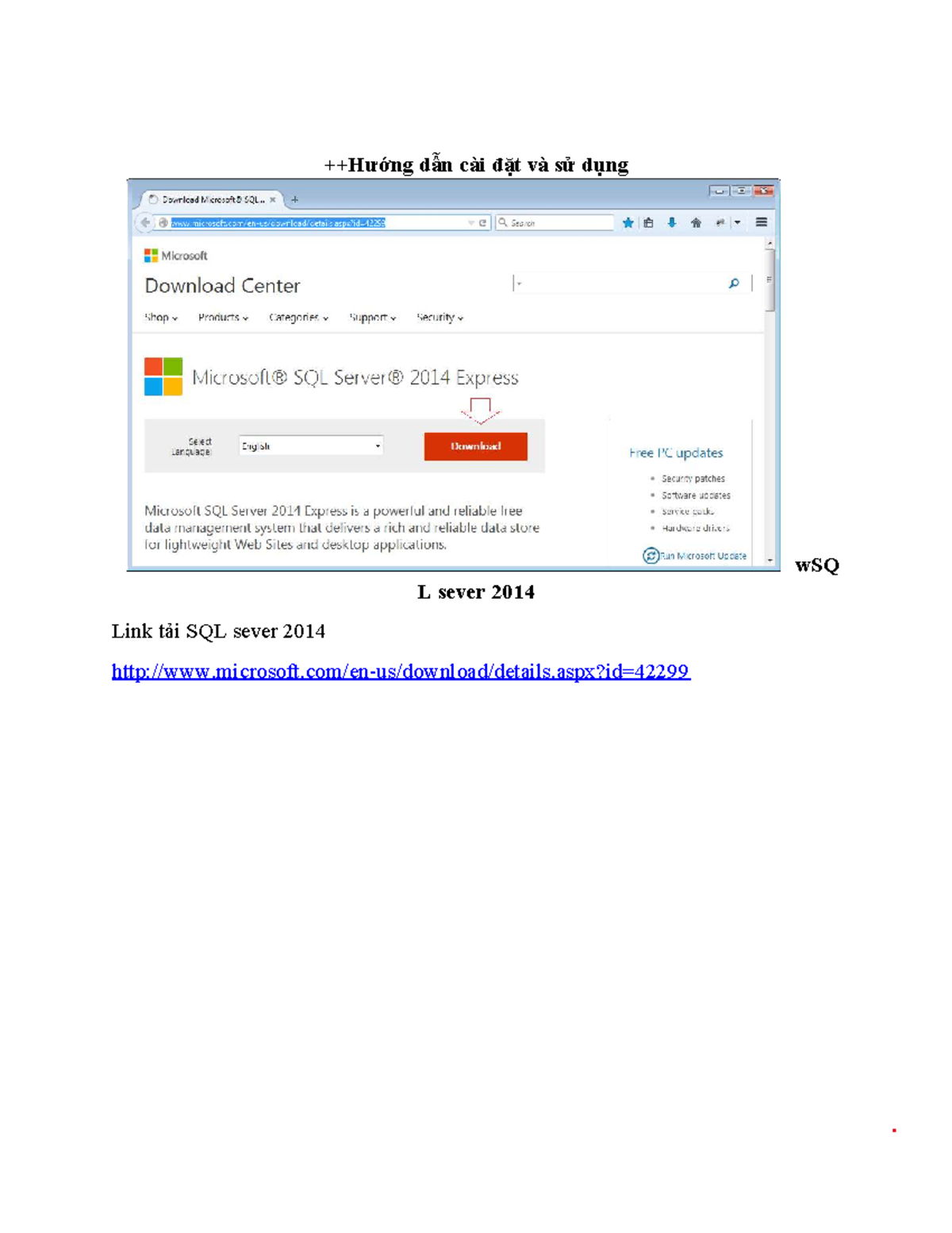 Hướng dẫn cài đặt và sử dụng SQL Server 2014 - Studocu